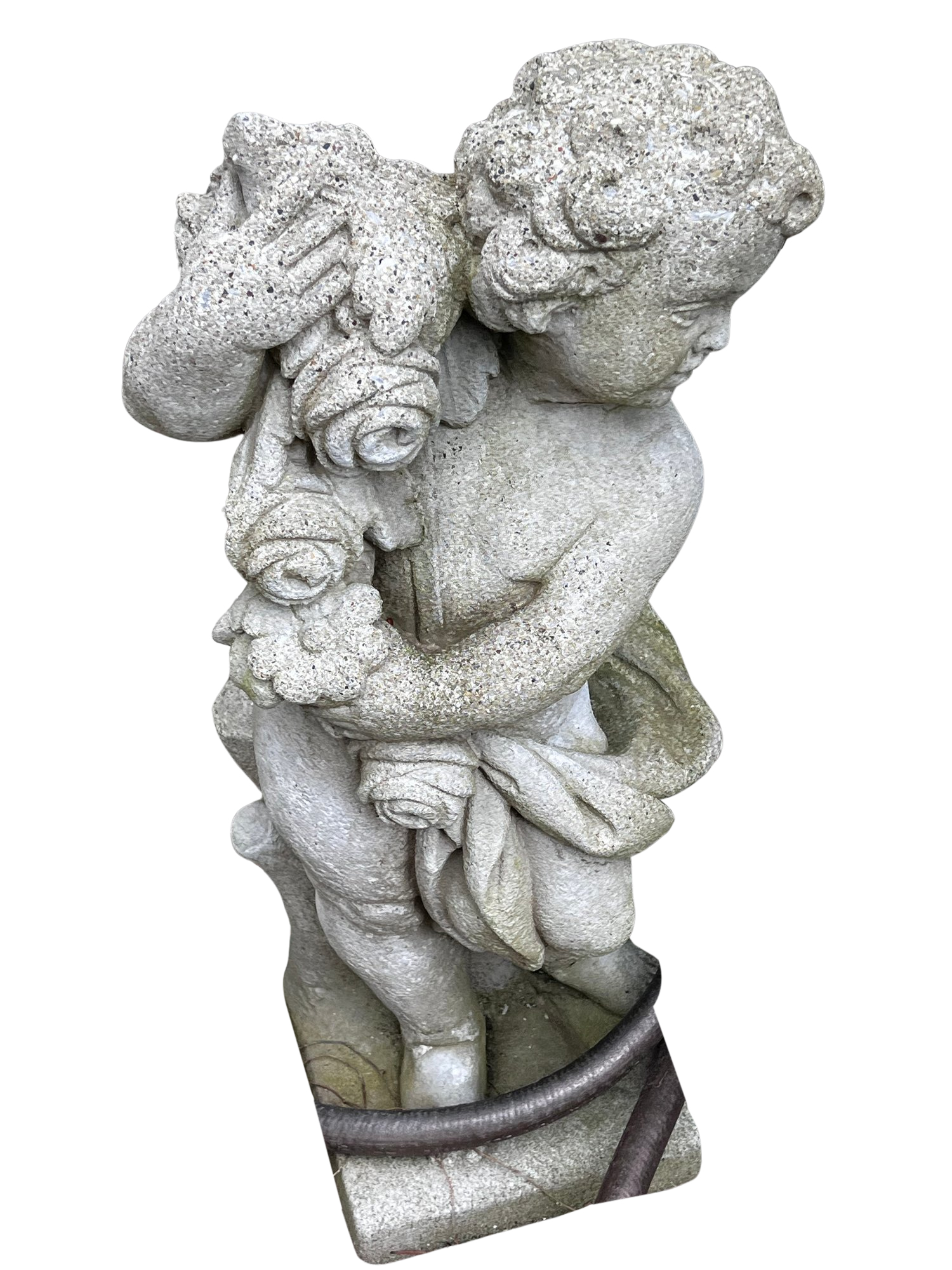 Large Figural Cherub Cement Garden Statue #2089575 | Auctionninja.com