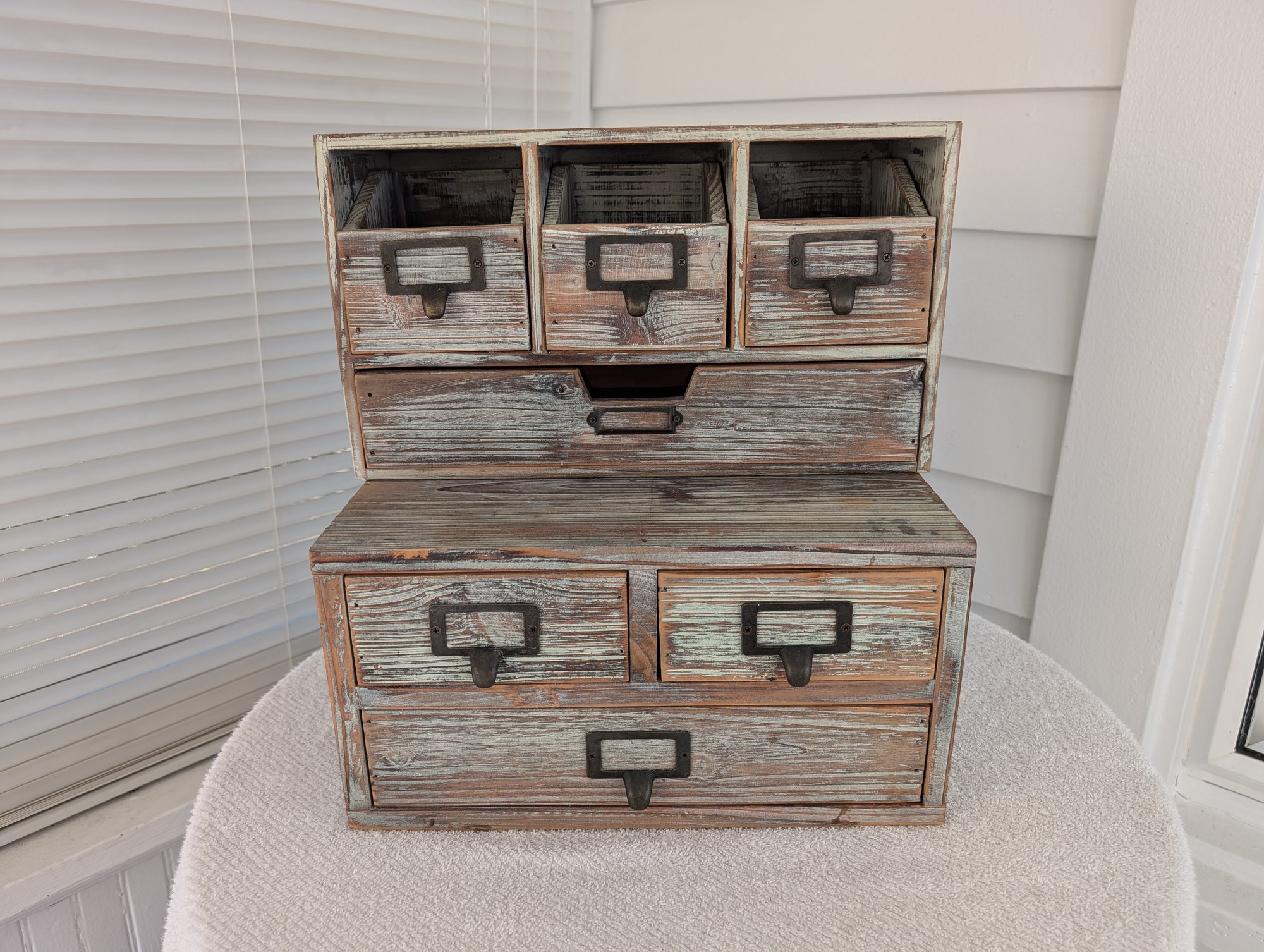 Rustic Wooden Desk Organizer: Tidy And Stylish #19096 | Auctionninja.com