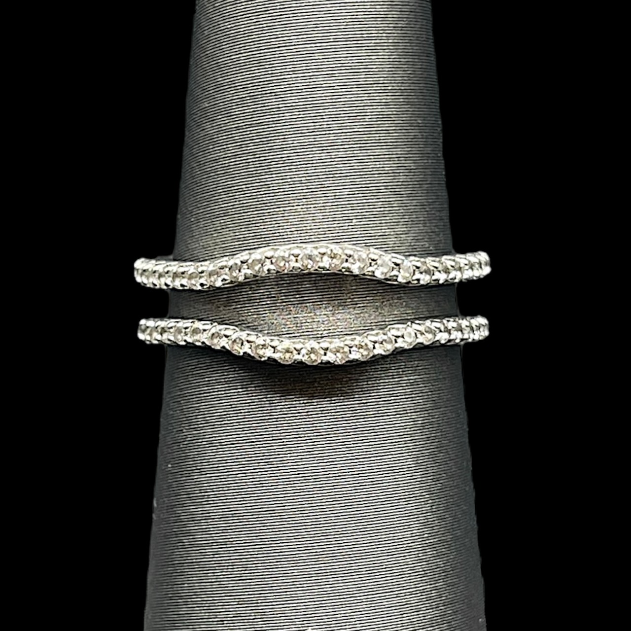 Sterling Silver Clear Stone Bridal Enhancer Ring Wrap, Size 6 #21296 ...