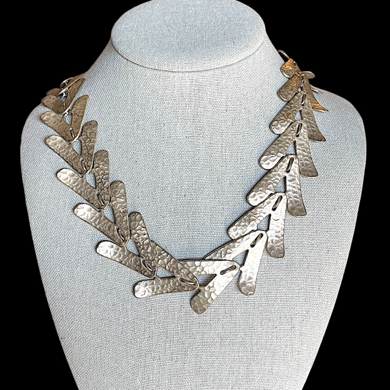 Vintage Turkish Inspired Large Hammered Metal Statement Necklace #22500 ...