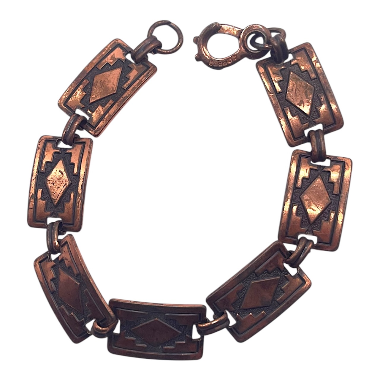 Vintage Native American Copper Link Bracelet #2029343 | Auctionninja.com
