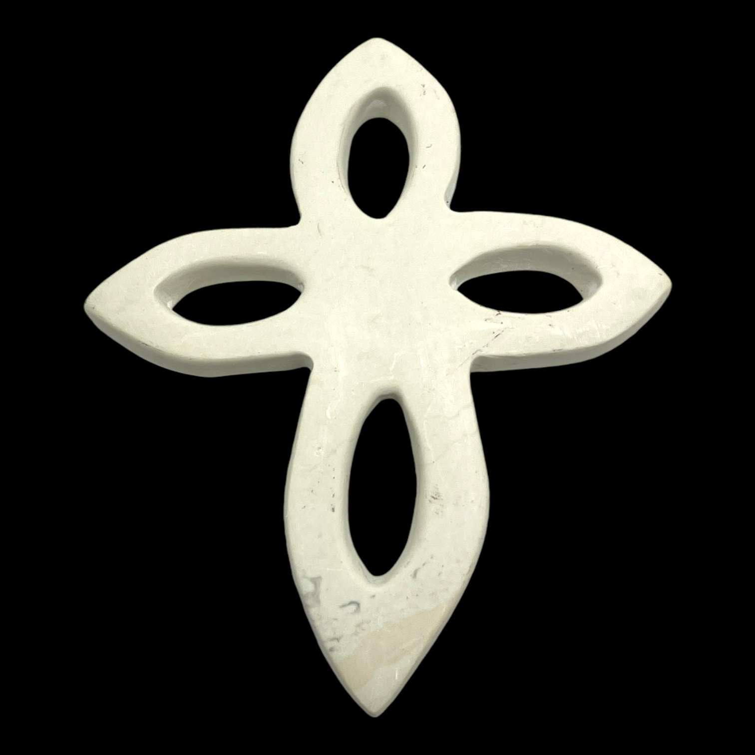Heavy White Wash Hand Carved Cross #21112 | Auctionninja.com