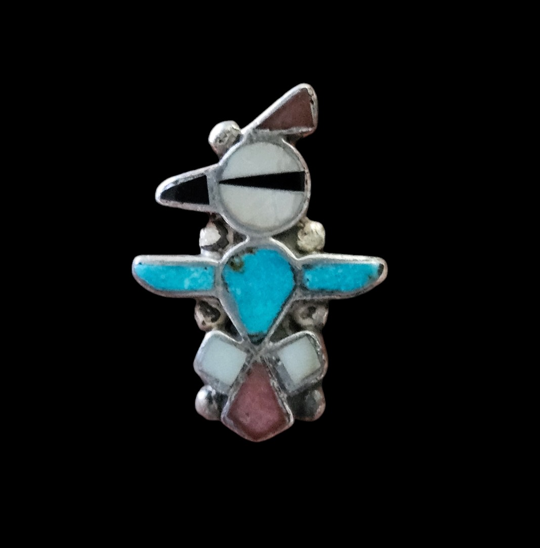 Vintage Native American Sterling Silver Zuni Pin #9593 | Auctionninja.com