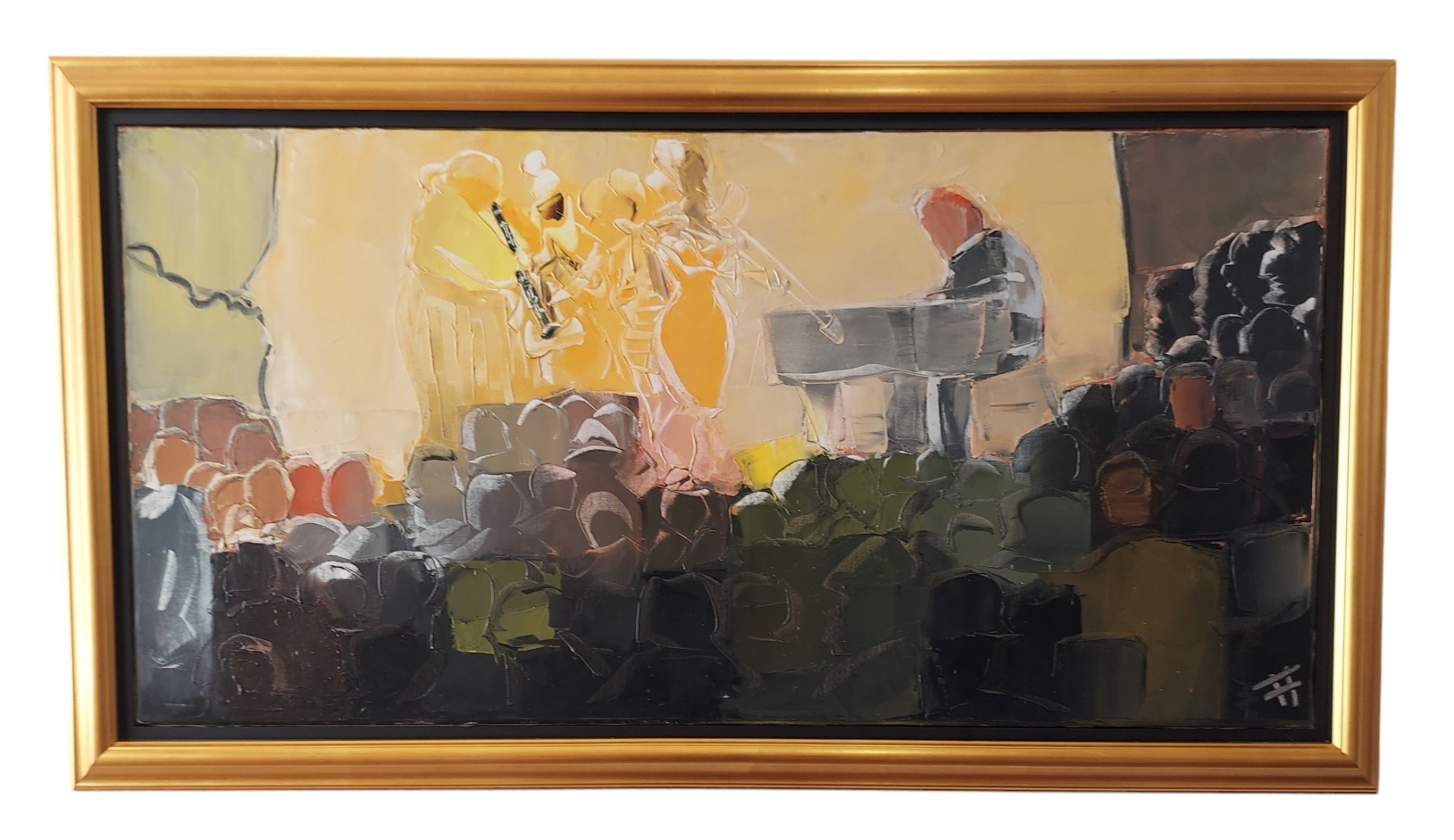 Listed French Artist Thierry Faure Large Jazz Orchestra Band Abstract ...