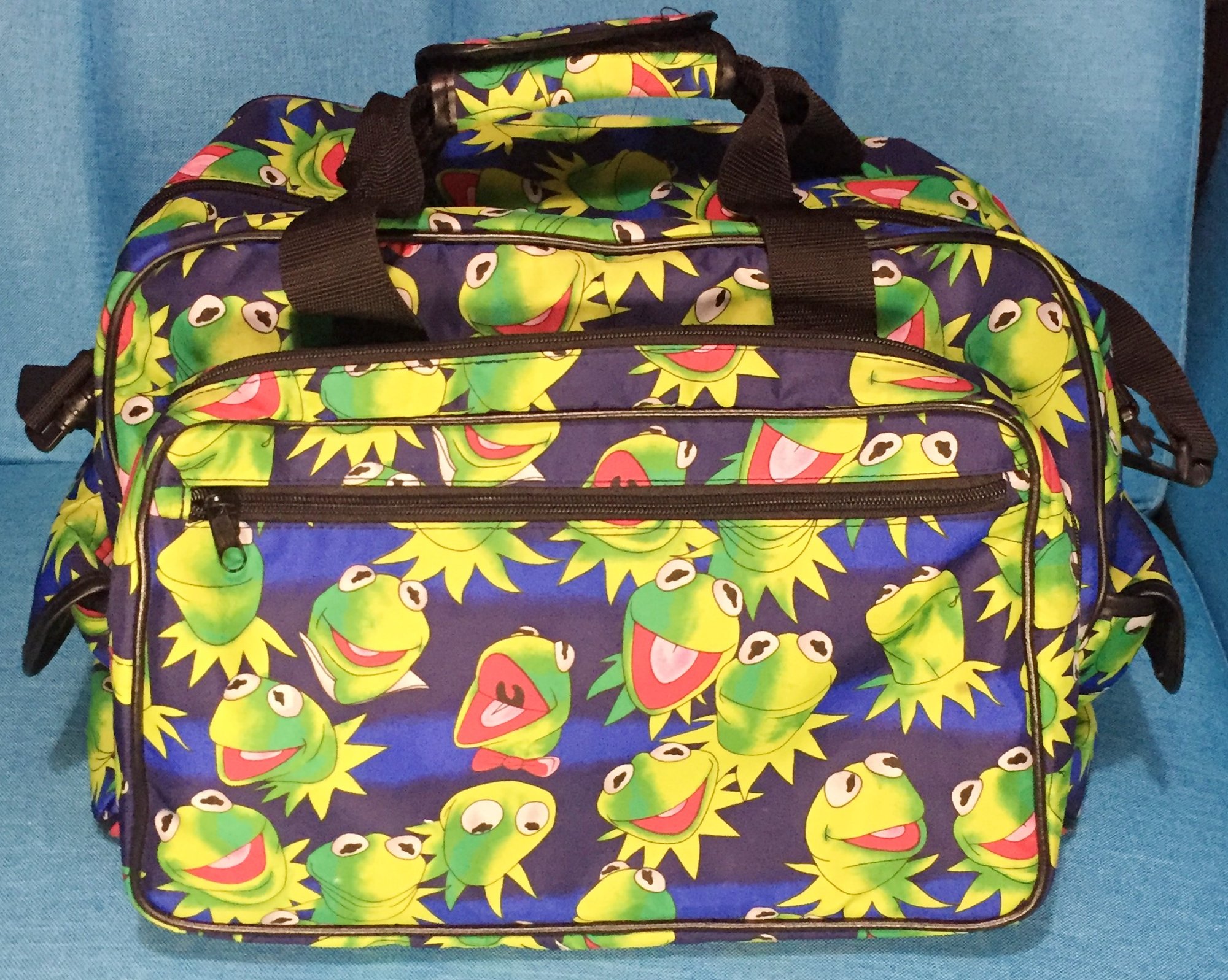 Vintage KERMIT THE FROG Duffel Travel Bag Luggage By Nicole Miller ...