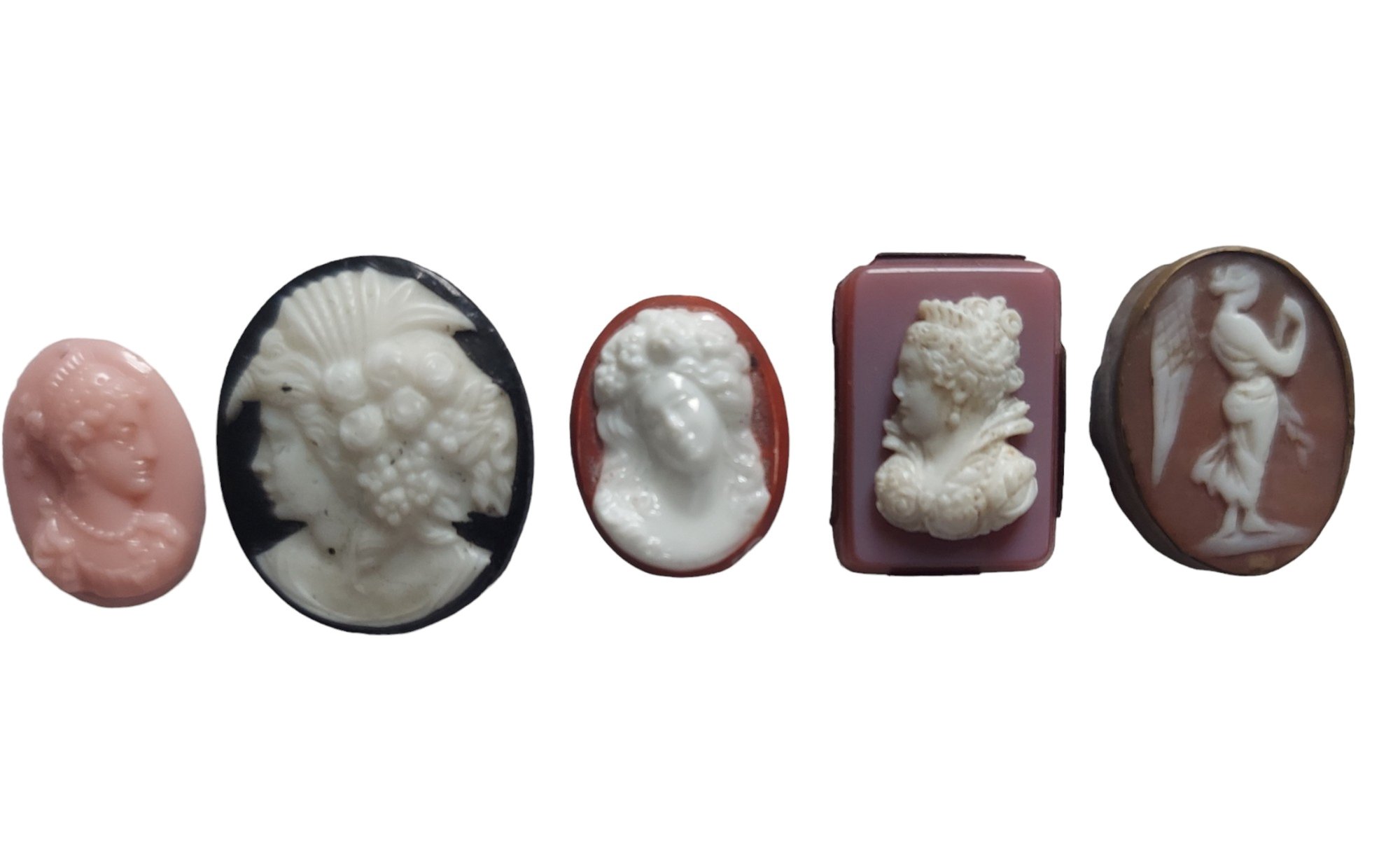 Group Of 5 Vintage Miniature Cameos #7282 | Auctionninja.com
