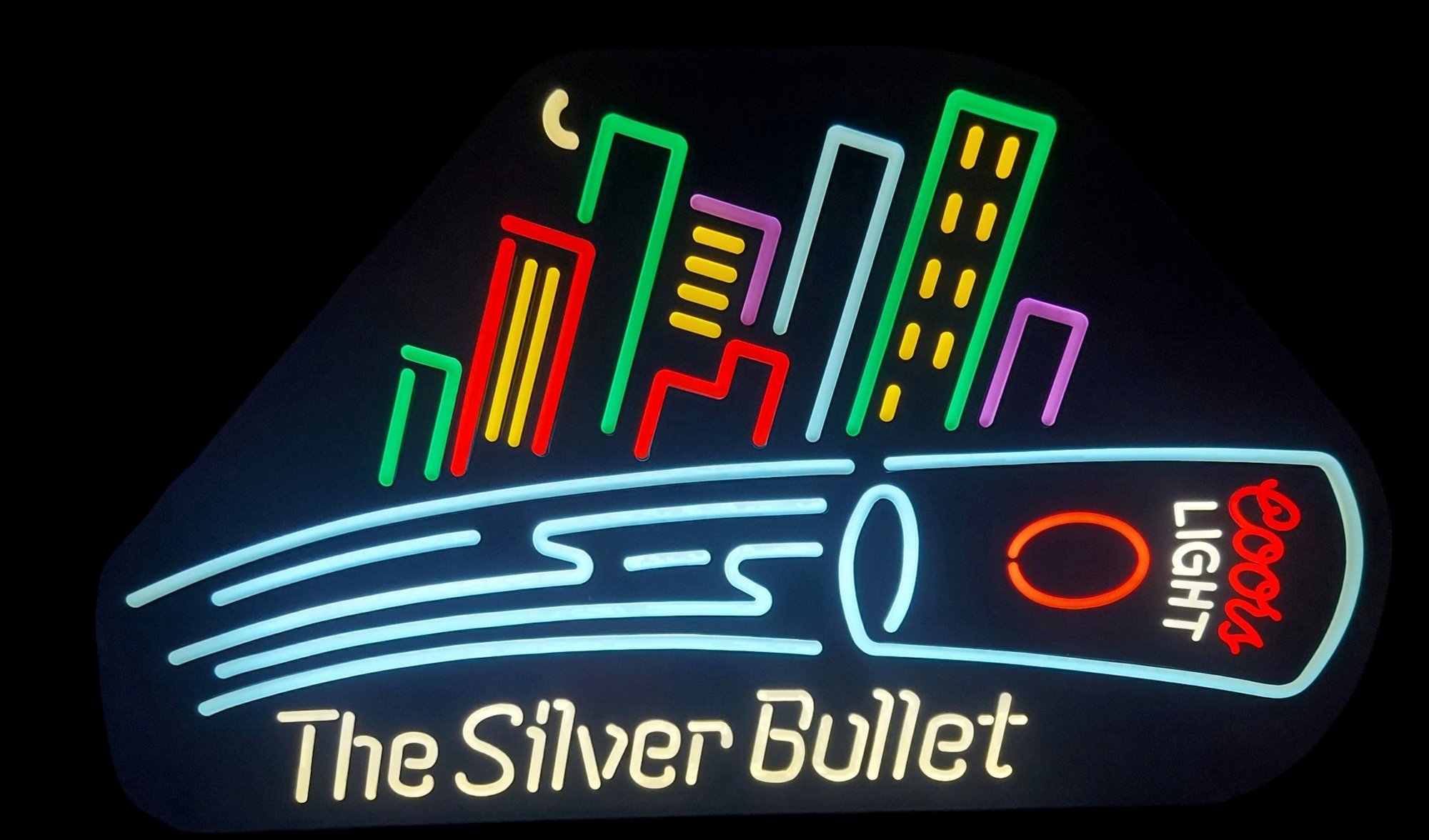 Large 40" Coors Light The Silver Bullet Light Up Advertising Sign ...