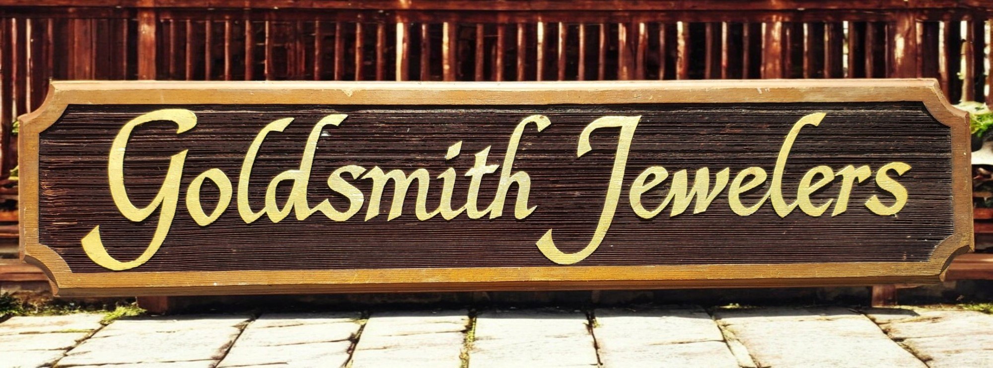 Large 51 Inch Solid Wood Goldsmith Jewelers Embossed Letters ...