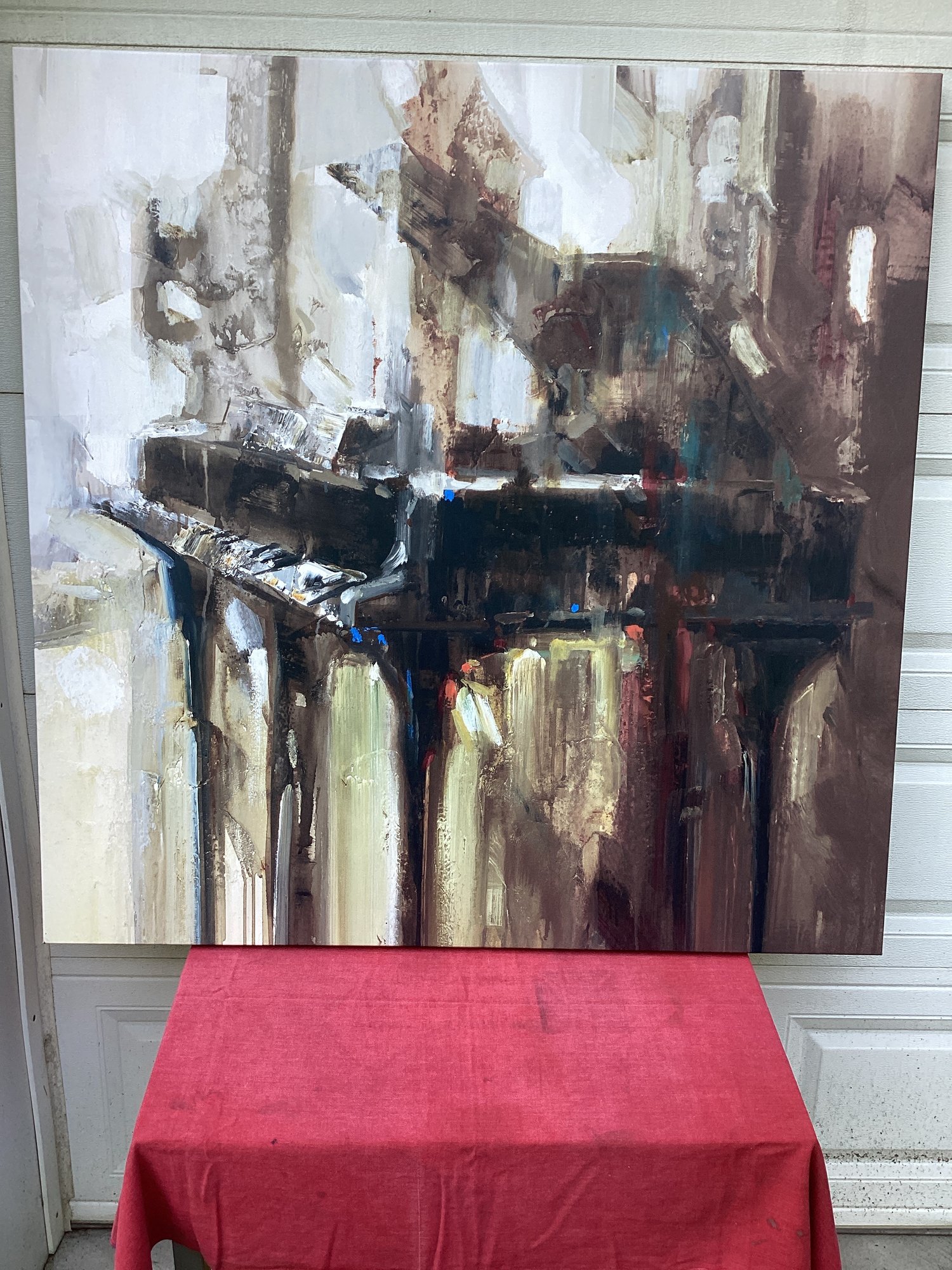 Large Piece Of Artwork Of A Piano In Great Shape #5083 | Auctionninja.com