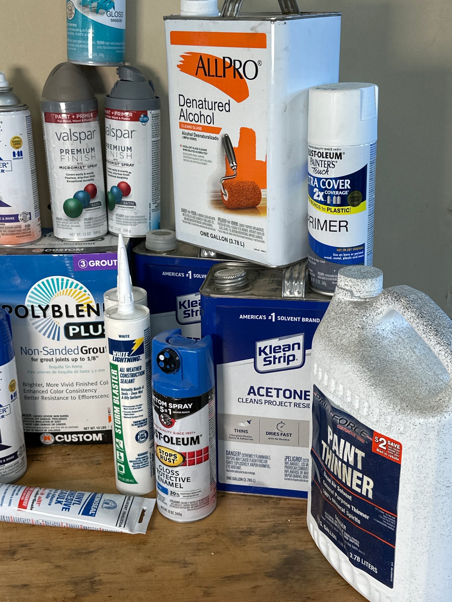 Large Collection Of Spray Paint, Thinner, Grout, Caulk #2031823 ...