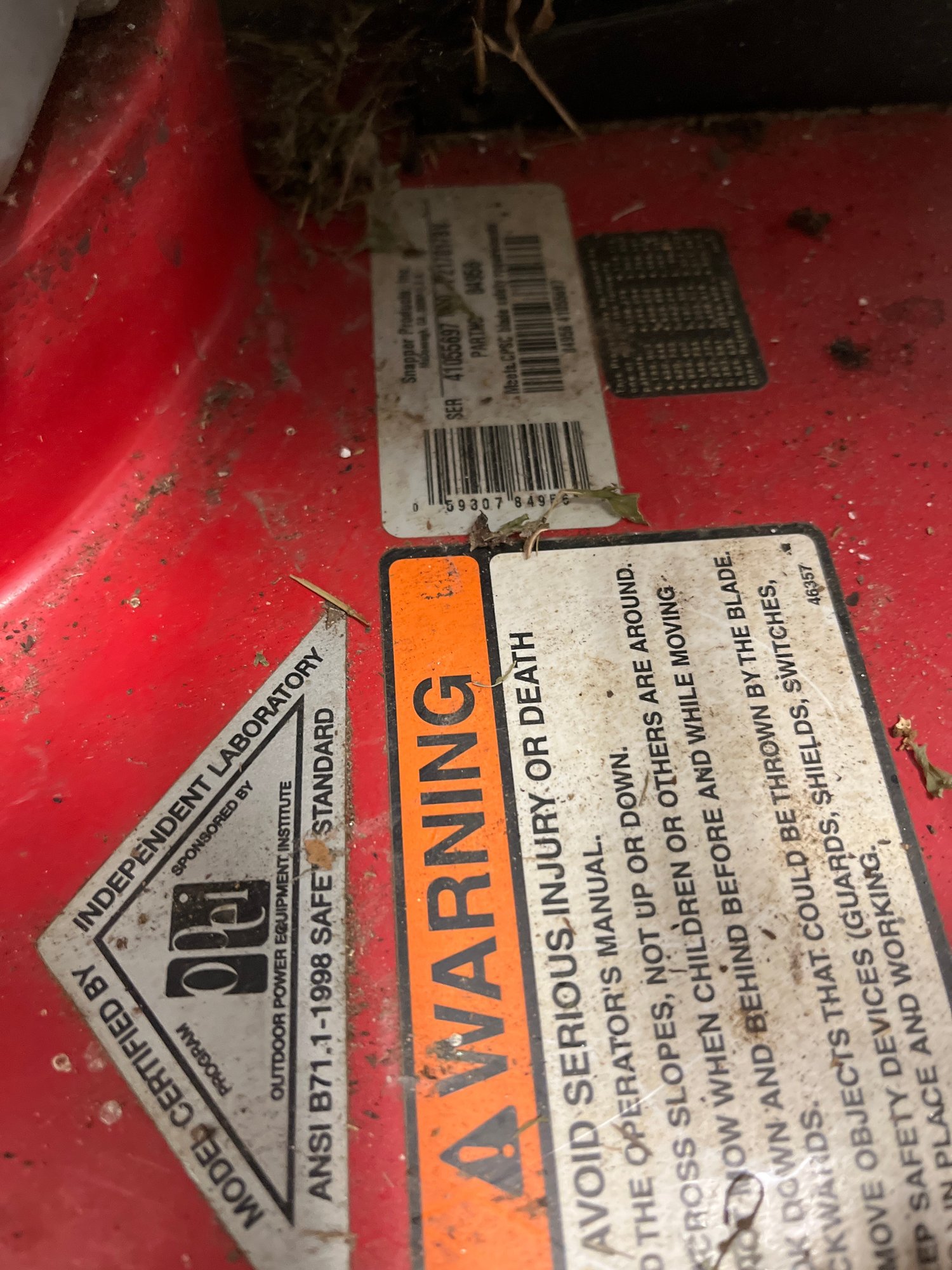 Snapper HI VAC Series Lawn Mower 7.0 Hp Intek #2141578 | Auctionninja.com