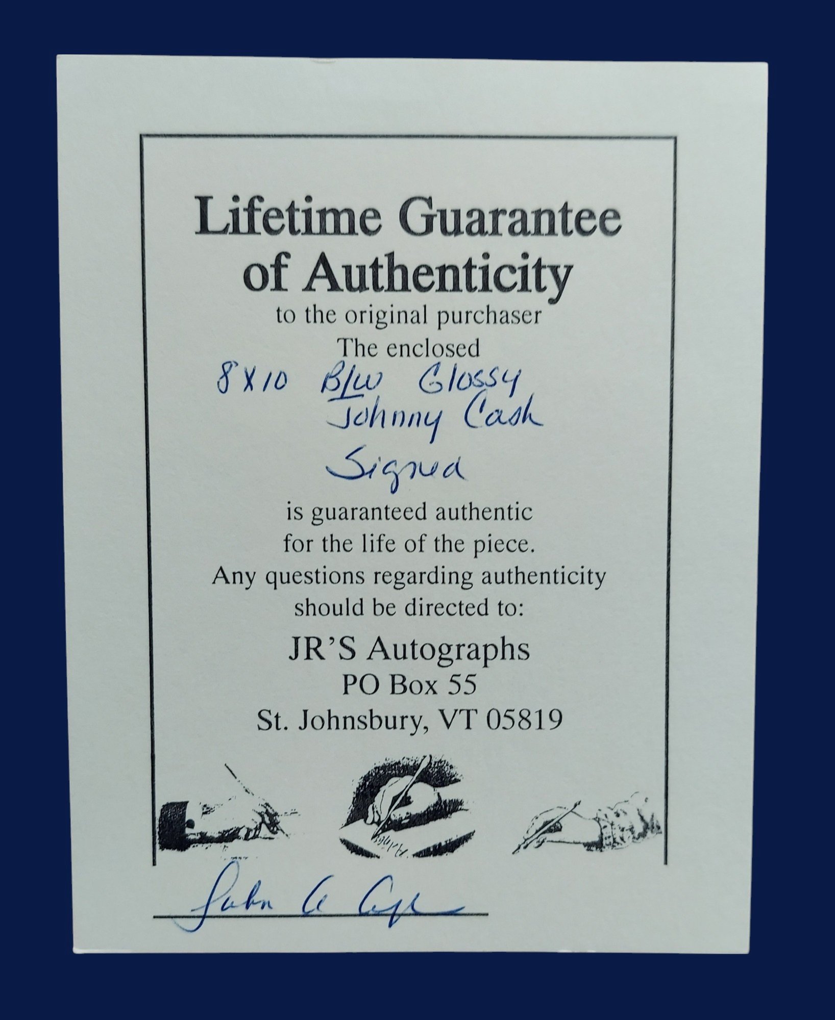 JOHNNY CASH The Man In Black Signed Autographed 8x10 Photo With COA ...