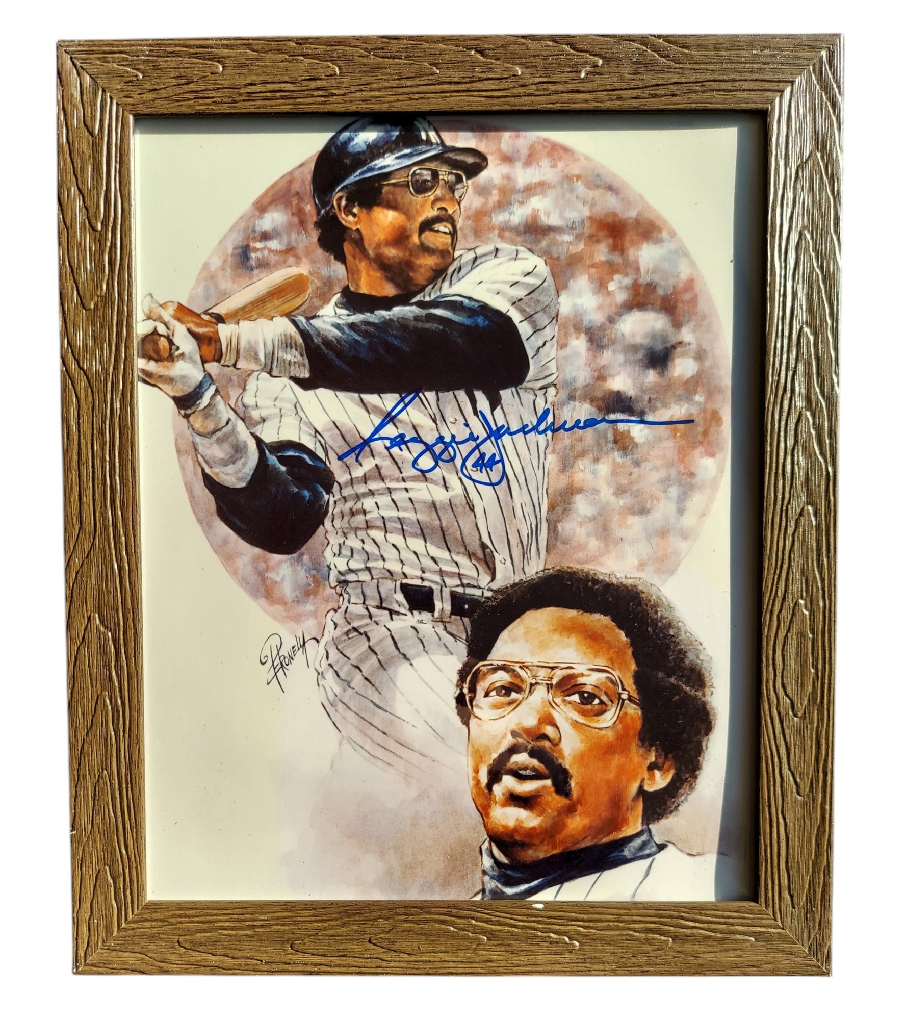 Reggie Jackson NY Yankees Signed Autographed Framed 8x10 Lithograph ...