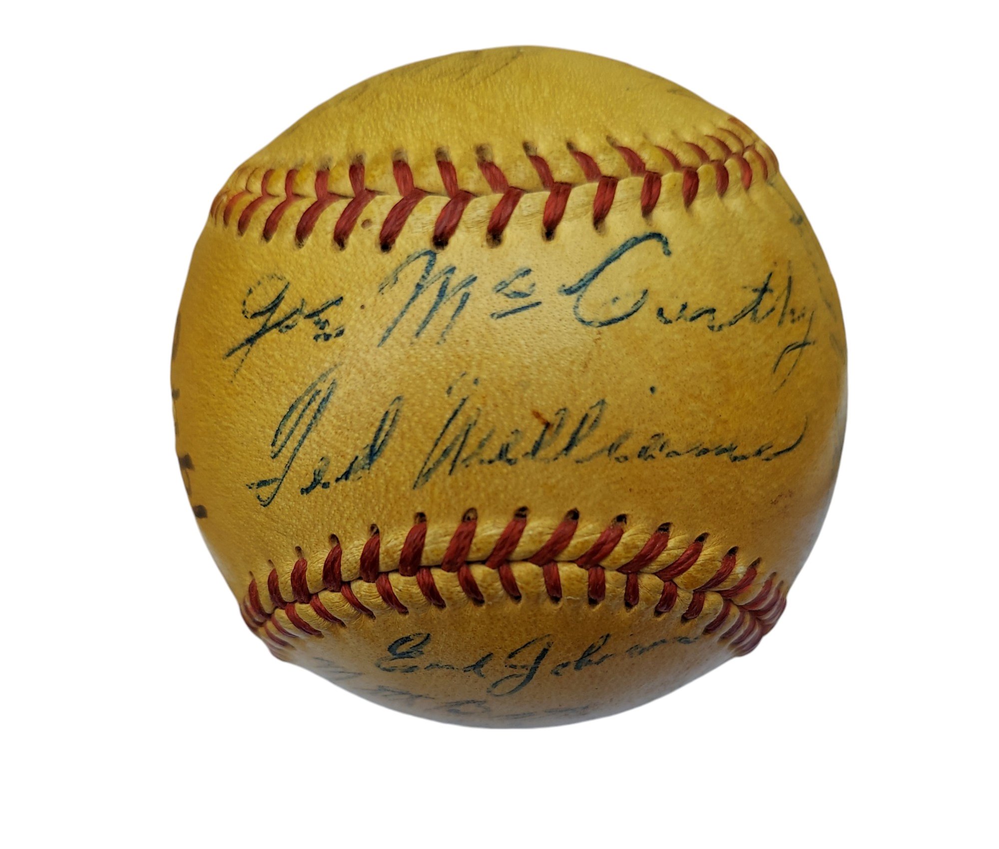 1948 Boston Red Sox Team Signed Autographed Baseball With Ted Williams ...