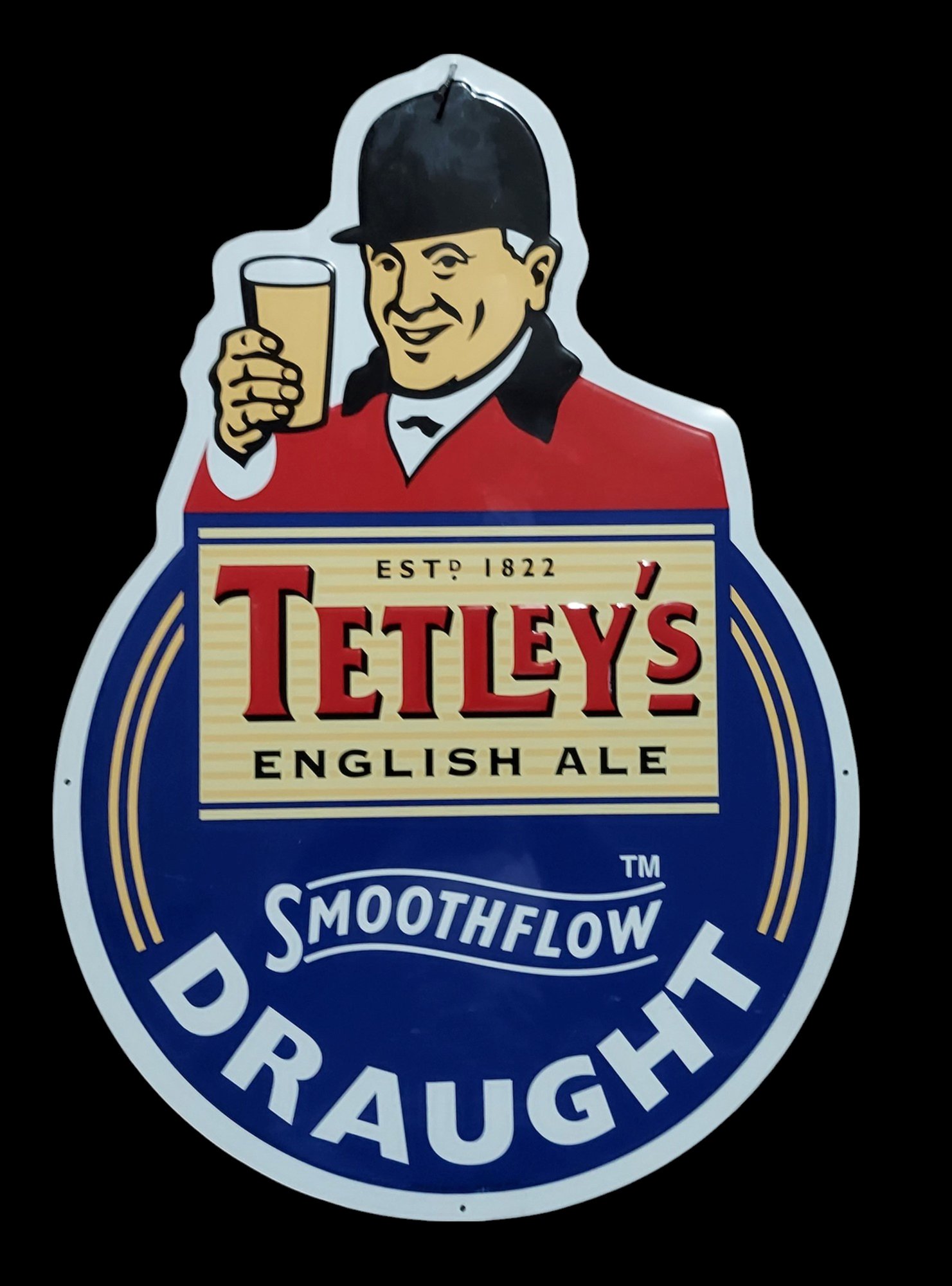Tetley's English Ale Smoothflow Draught Metal Advertising Sign #12654 ...