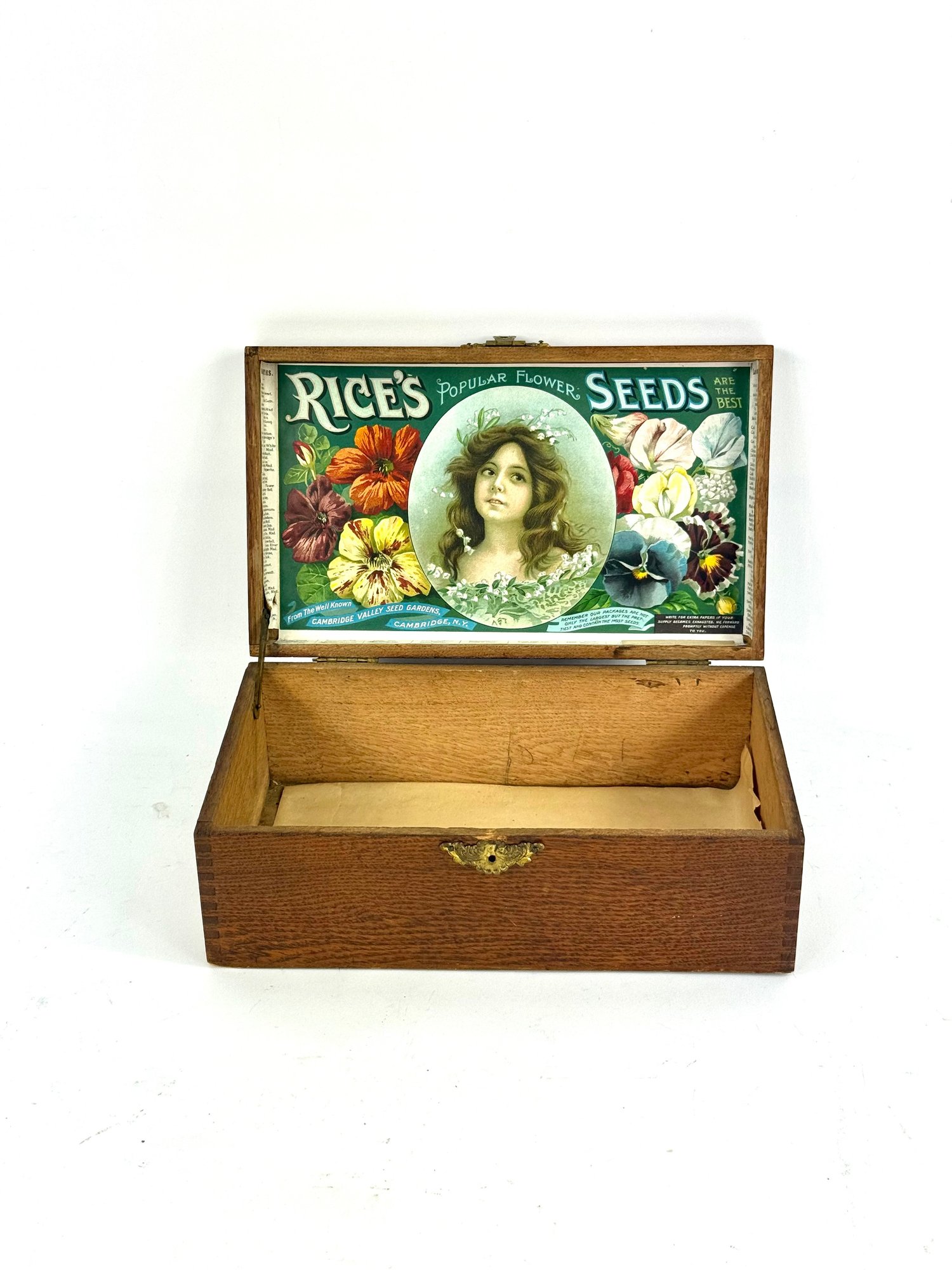 Rice's Flower Seed Advertising Country Store Box #3454 | Auctionninja.com