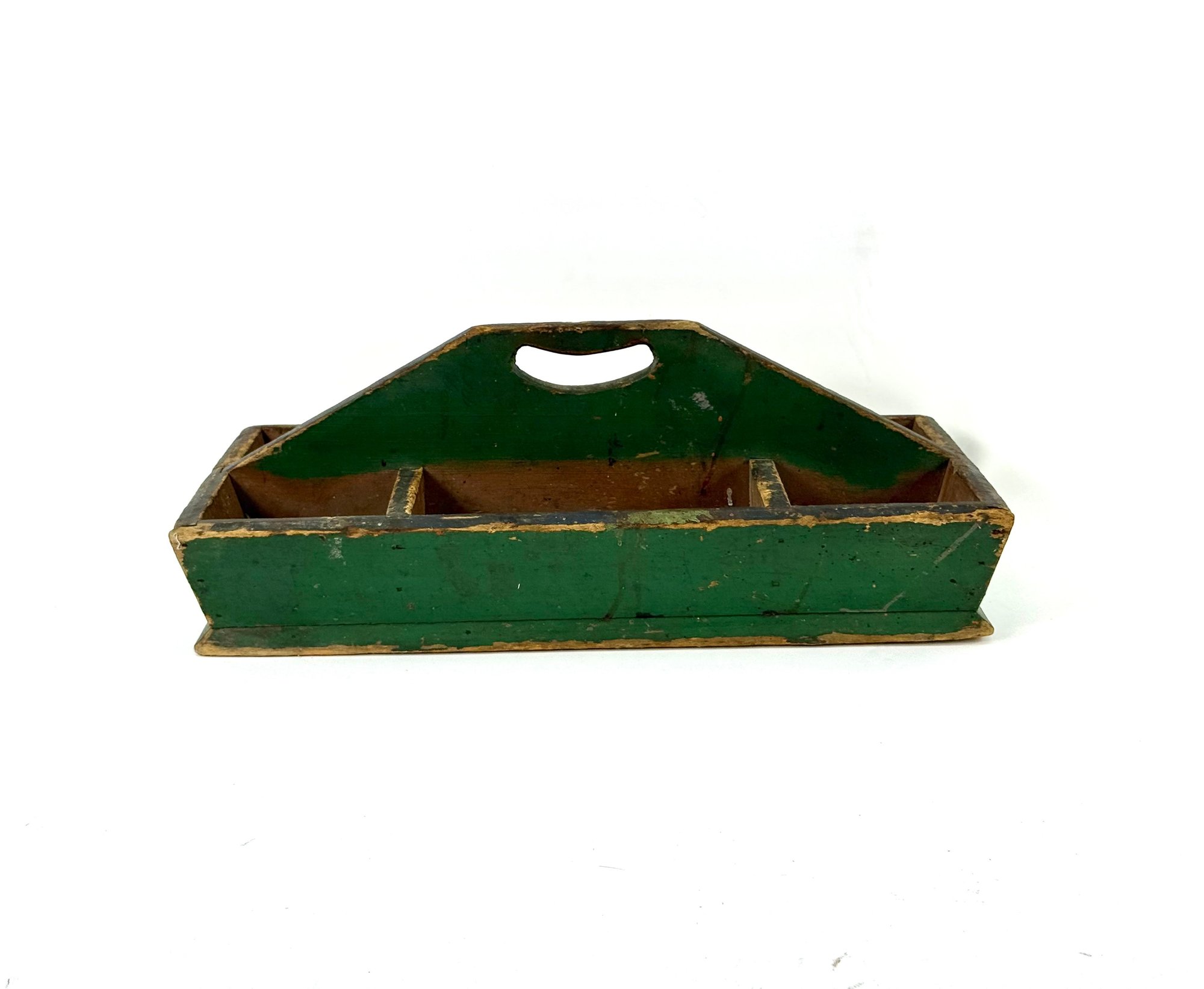 Primitive Farm Tote In Green Paint #3528 | Auctionninja.com