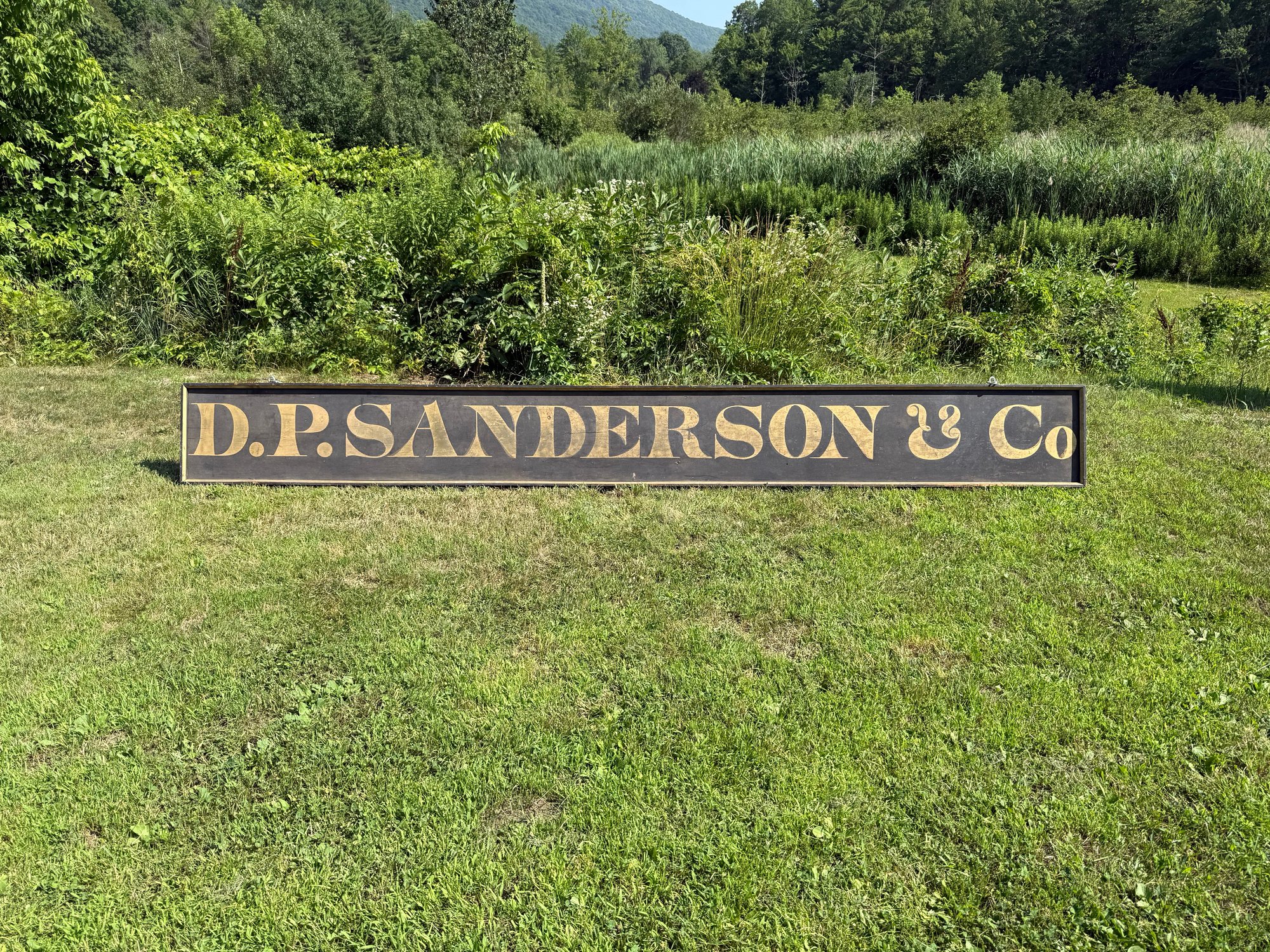 Large Antique D. P. Sanderson & Co. Wooden Sign #3332 | Auctionninja.com