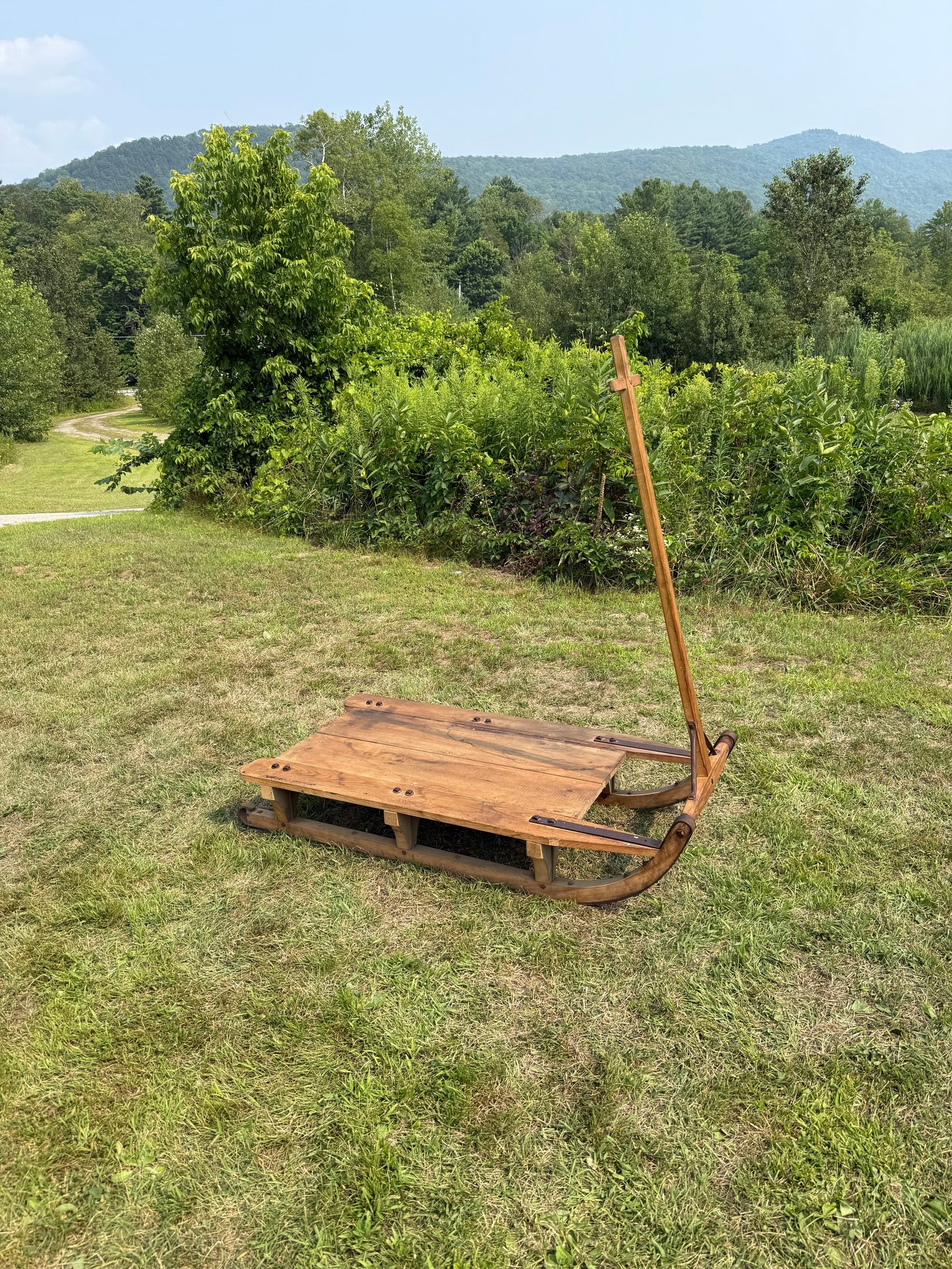 Large Antique Wooden Farm Sled #3651 | Auctionninja.com
