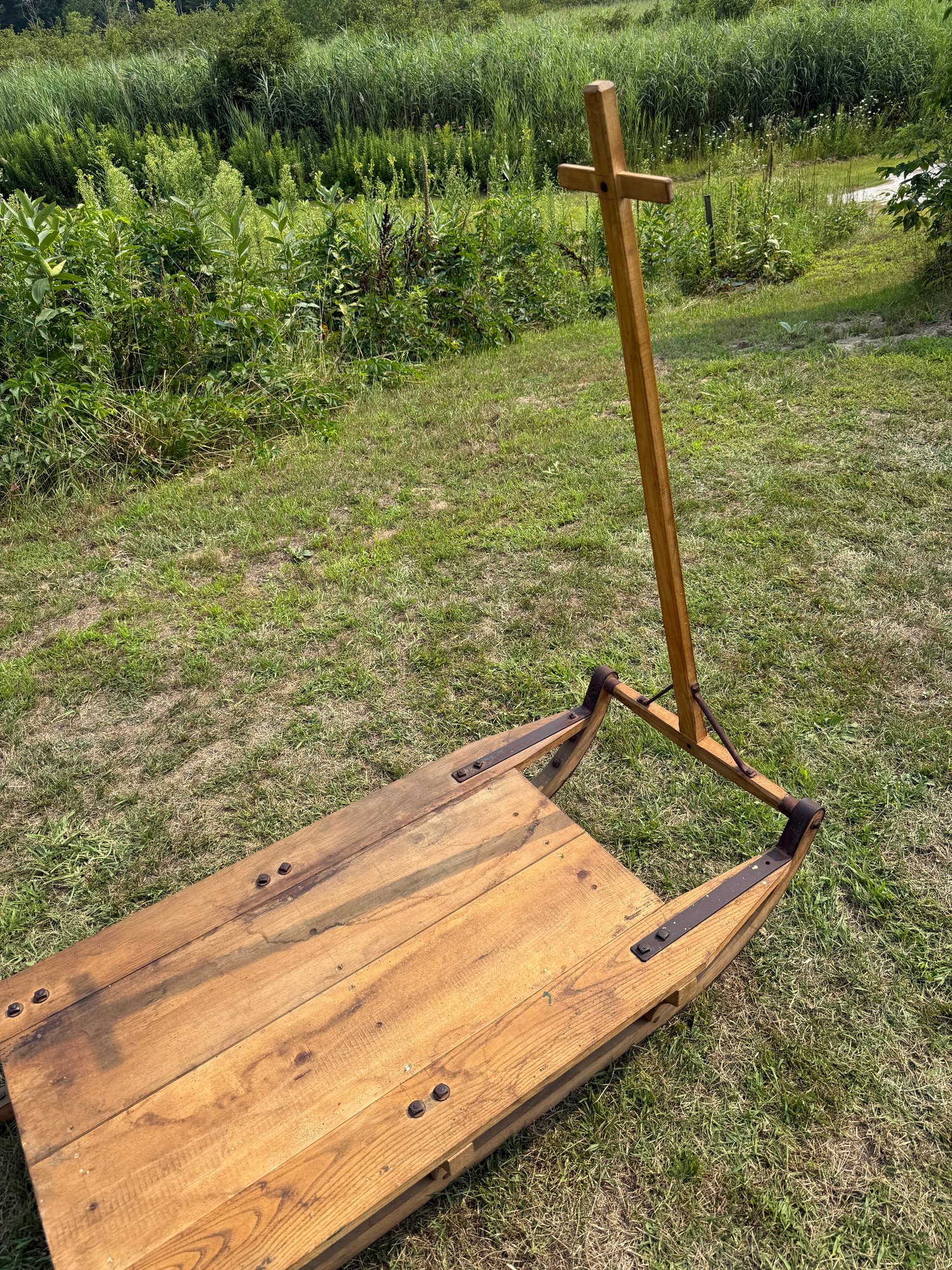 Large Antique Wooden Farm Sled #3651 | Auctionninja.com