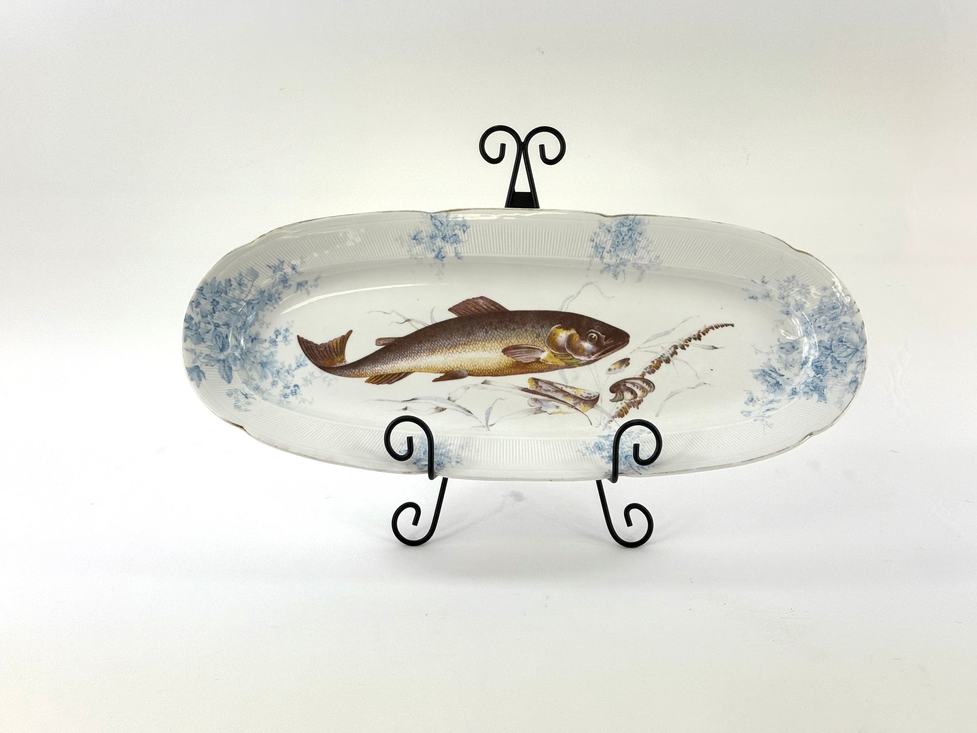 Large Austrian Decorated Fish Platter #3638 | Auctionninja.com
