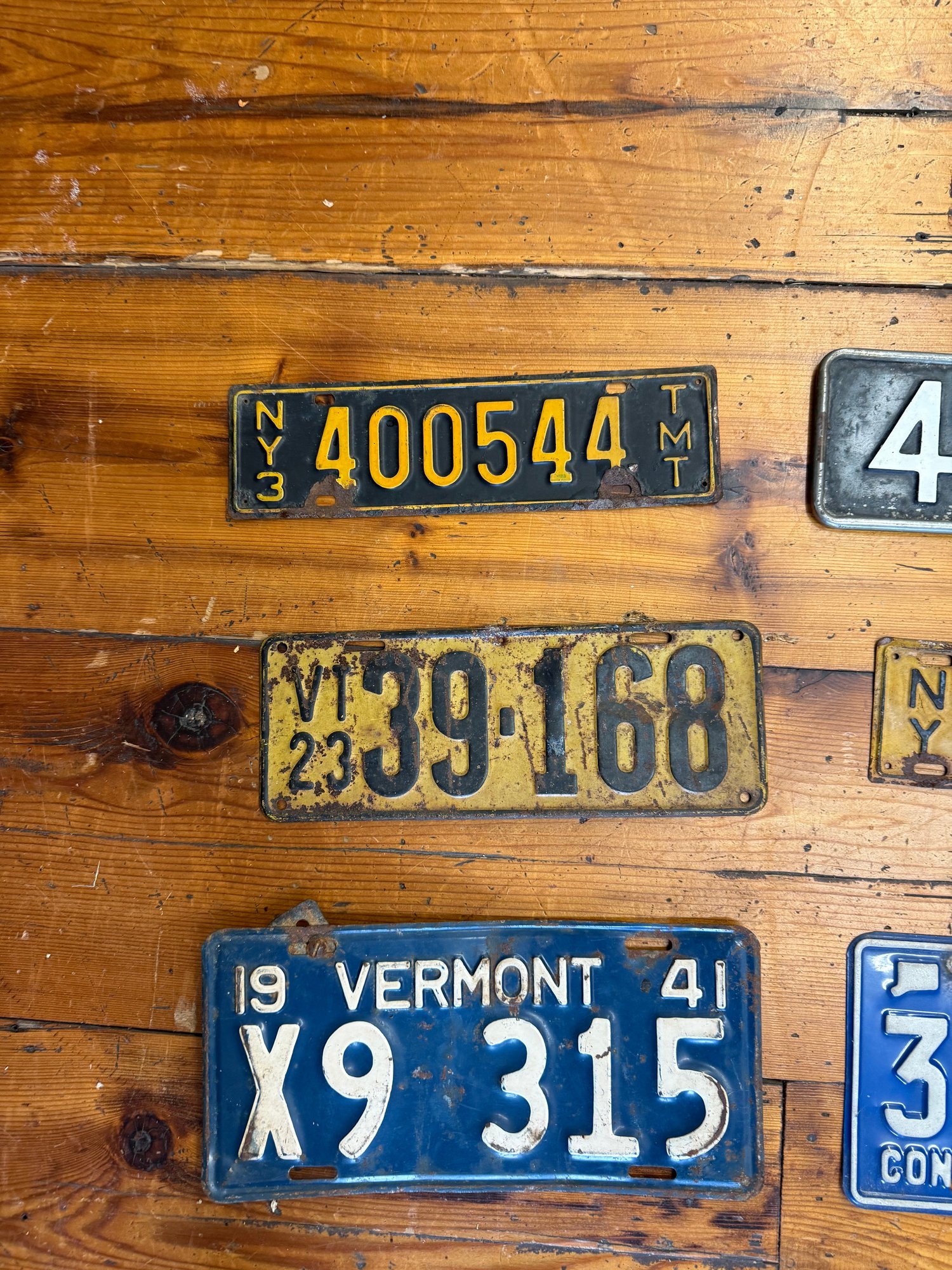 Seven License Plates, Including A Black European Plate #3716 ...