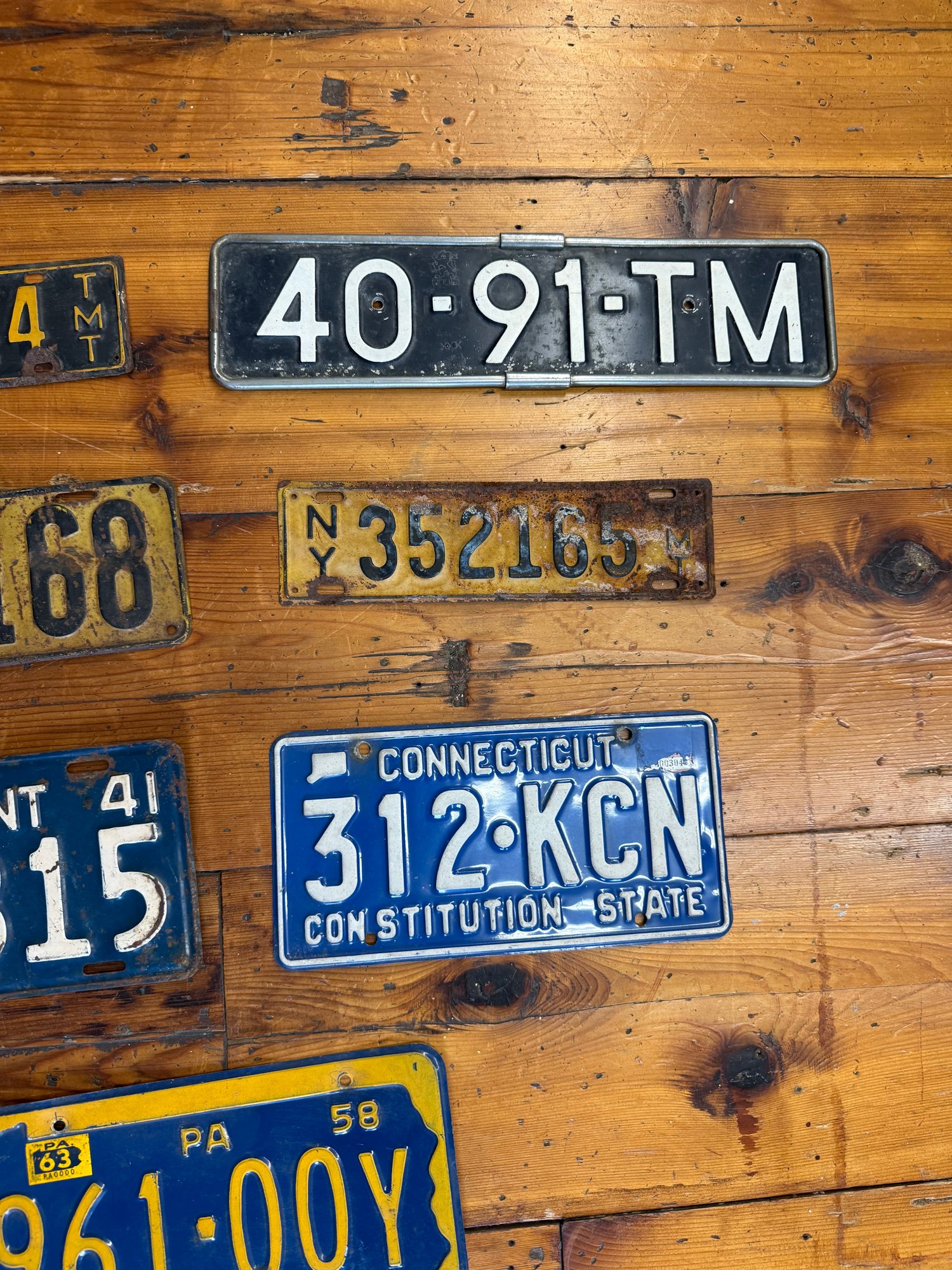 Seven License Plates, Including A Black European Plate #3716 ...