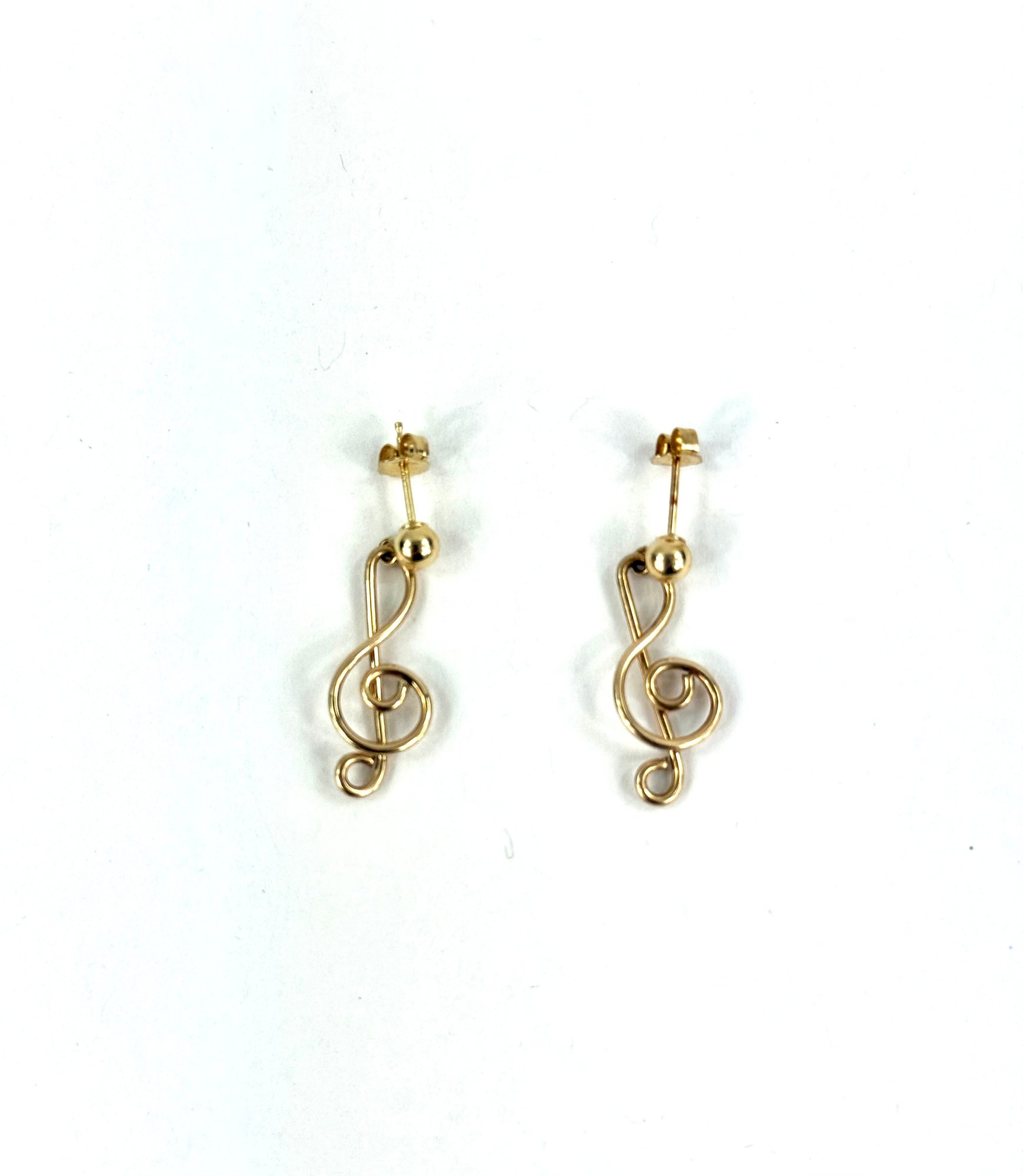 14 Karat Gold Music Note Earrings #2912 | Auctionninja.com