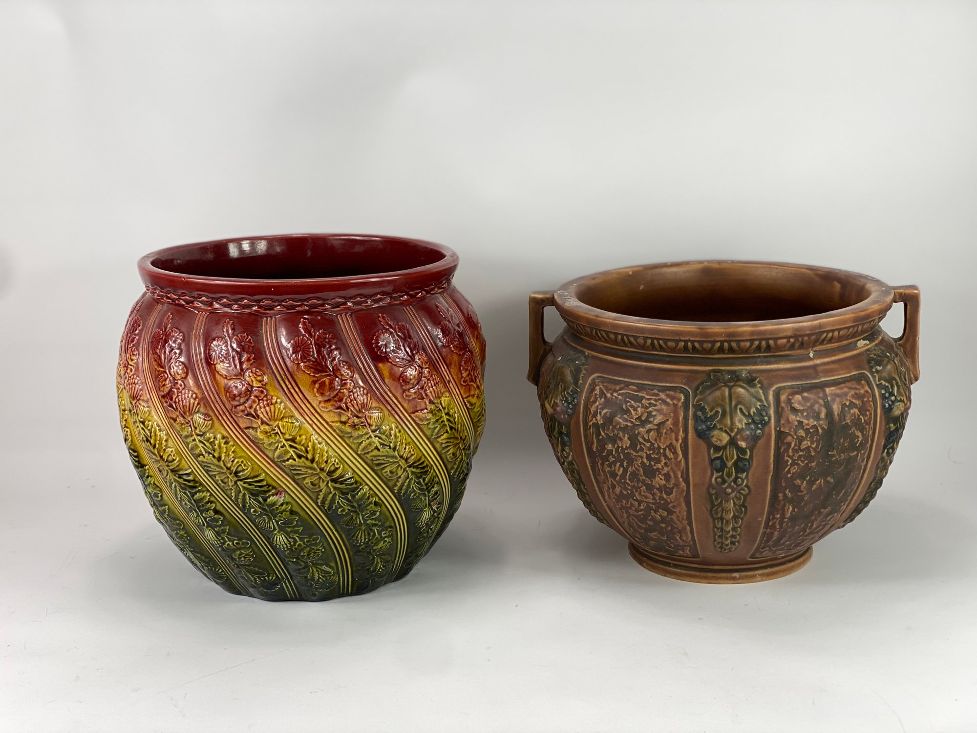 Two Large Antique Ceramic Planters #2418 | Auctionninja.com