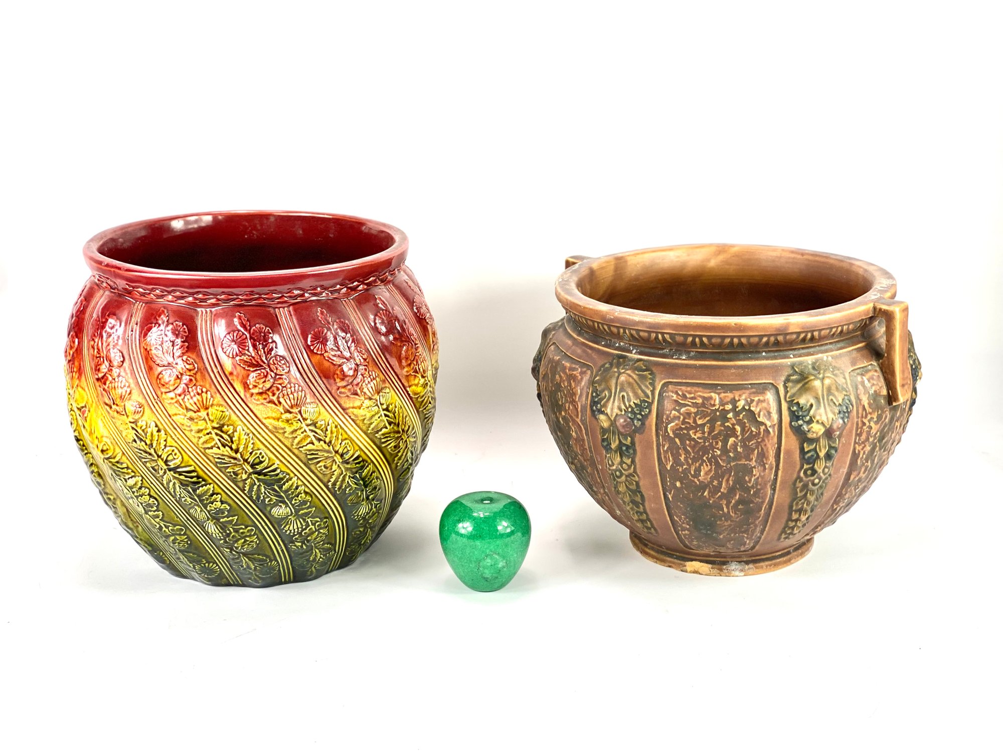 Two Large Antique Ceramic Planters #2418 | Auctionninja.com