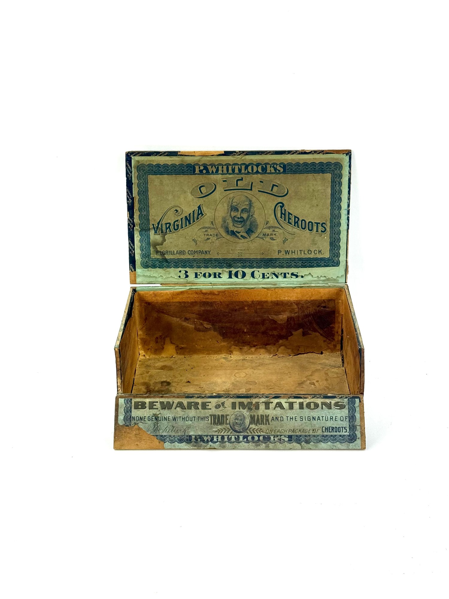 Early Virginia Cheroots Tobacco Advertising Box #3371 | Auctionninja.com