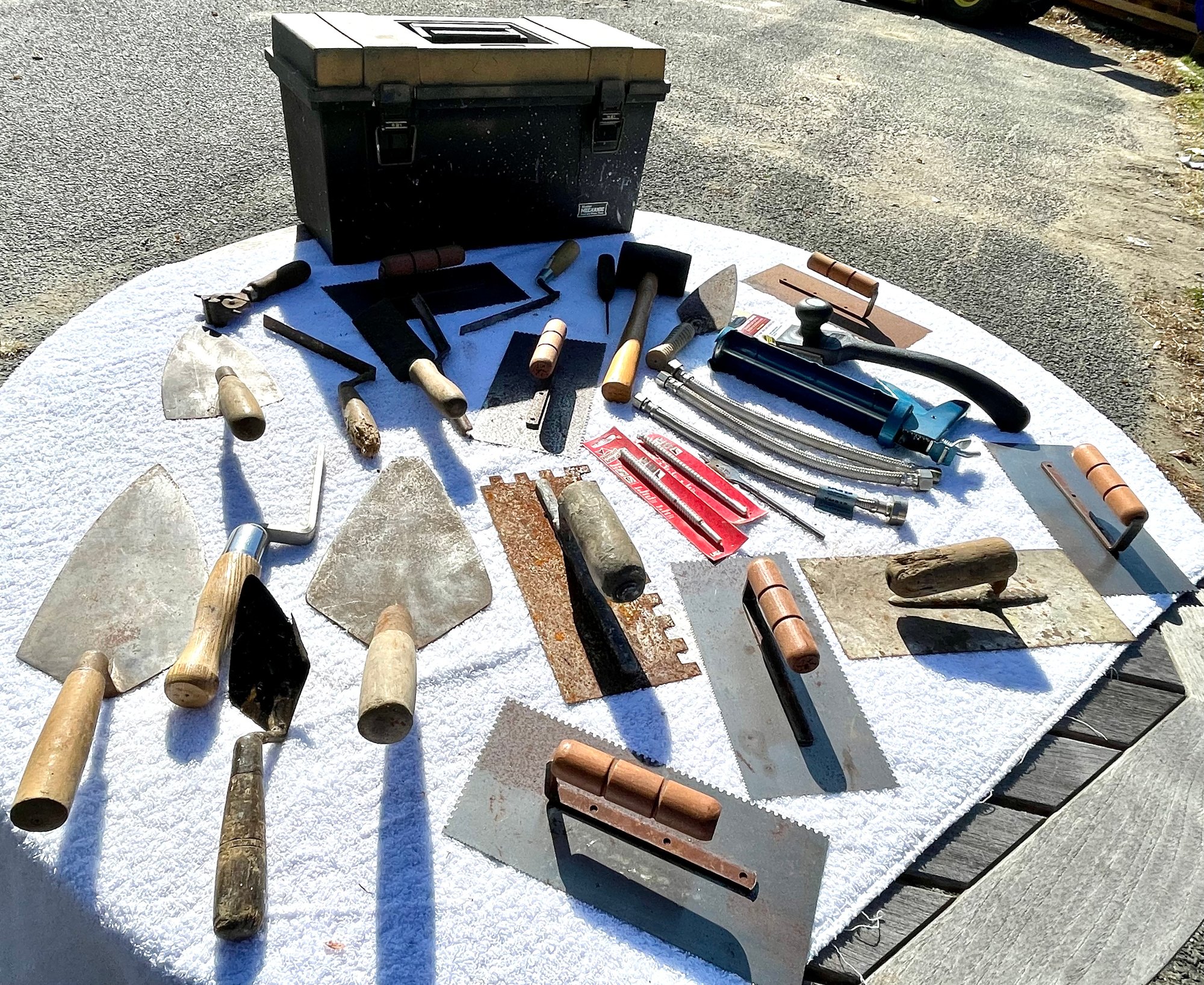 Tool Lot With Masonry Tools And Master Mechanic Tool Box #6342 ...