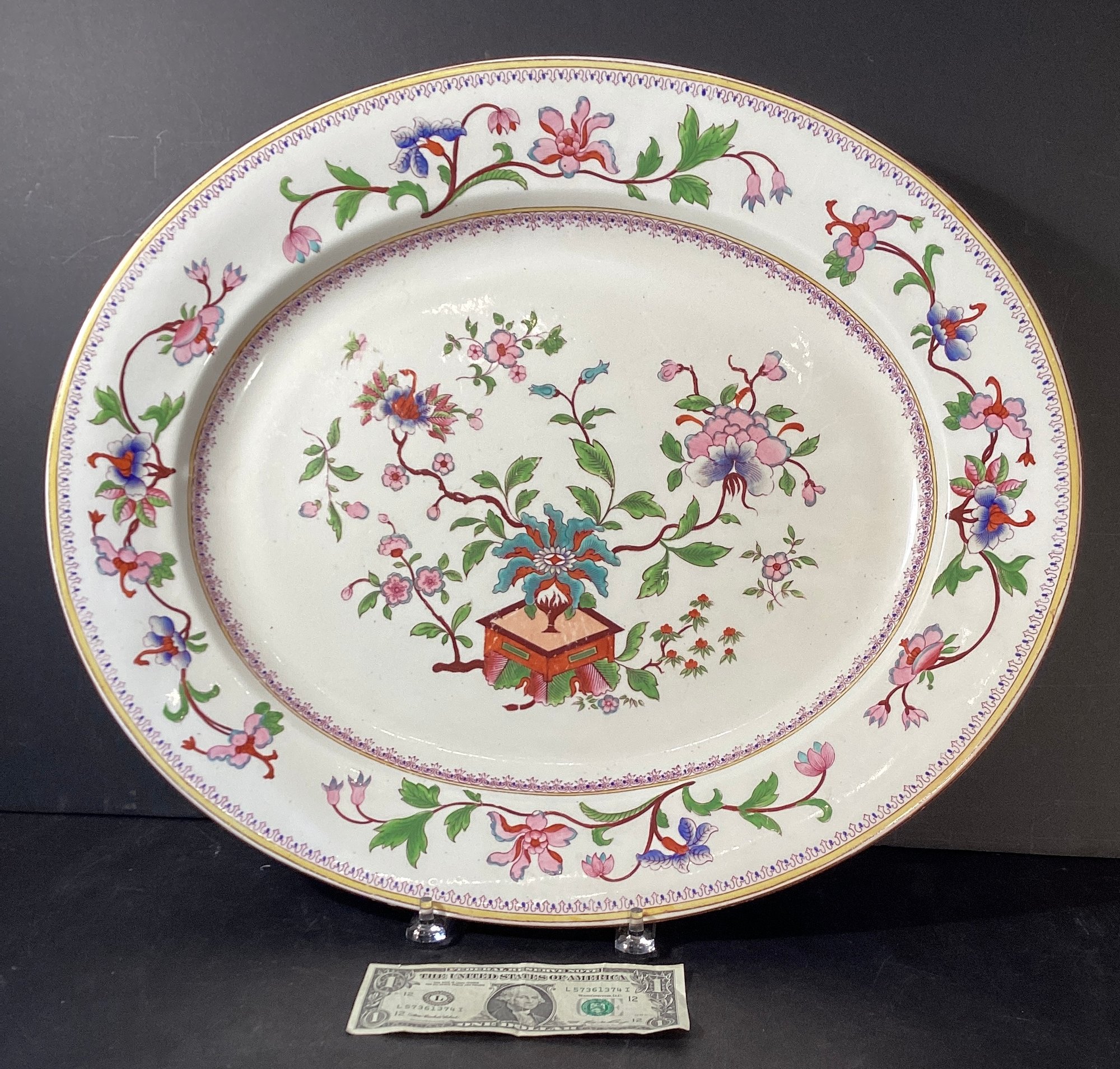 Large Porcelain Antique Royal Worcester Regency Ware Indian Tree ...