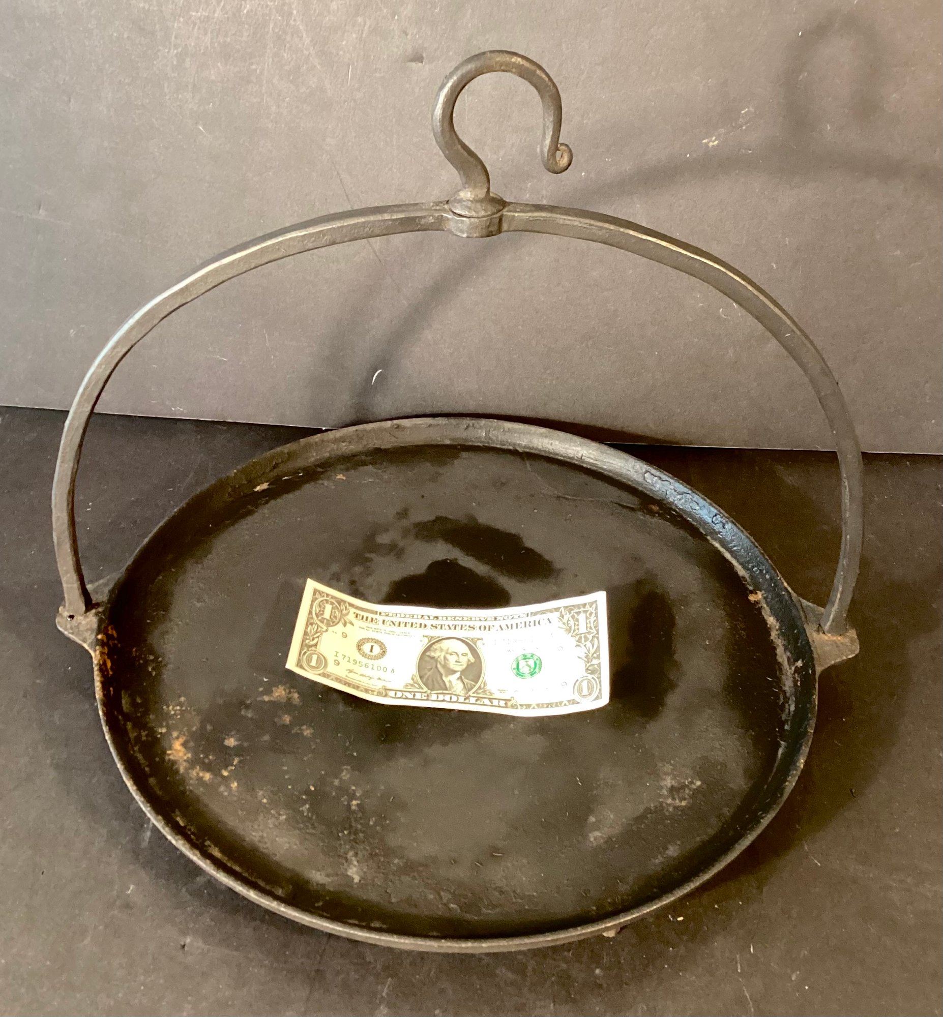 Early 18th Century Footed Iron Griddle With Sprul, Wrought Iron Handle ...