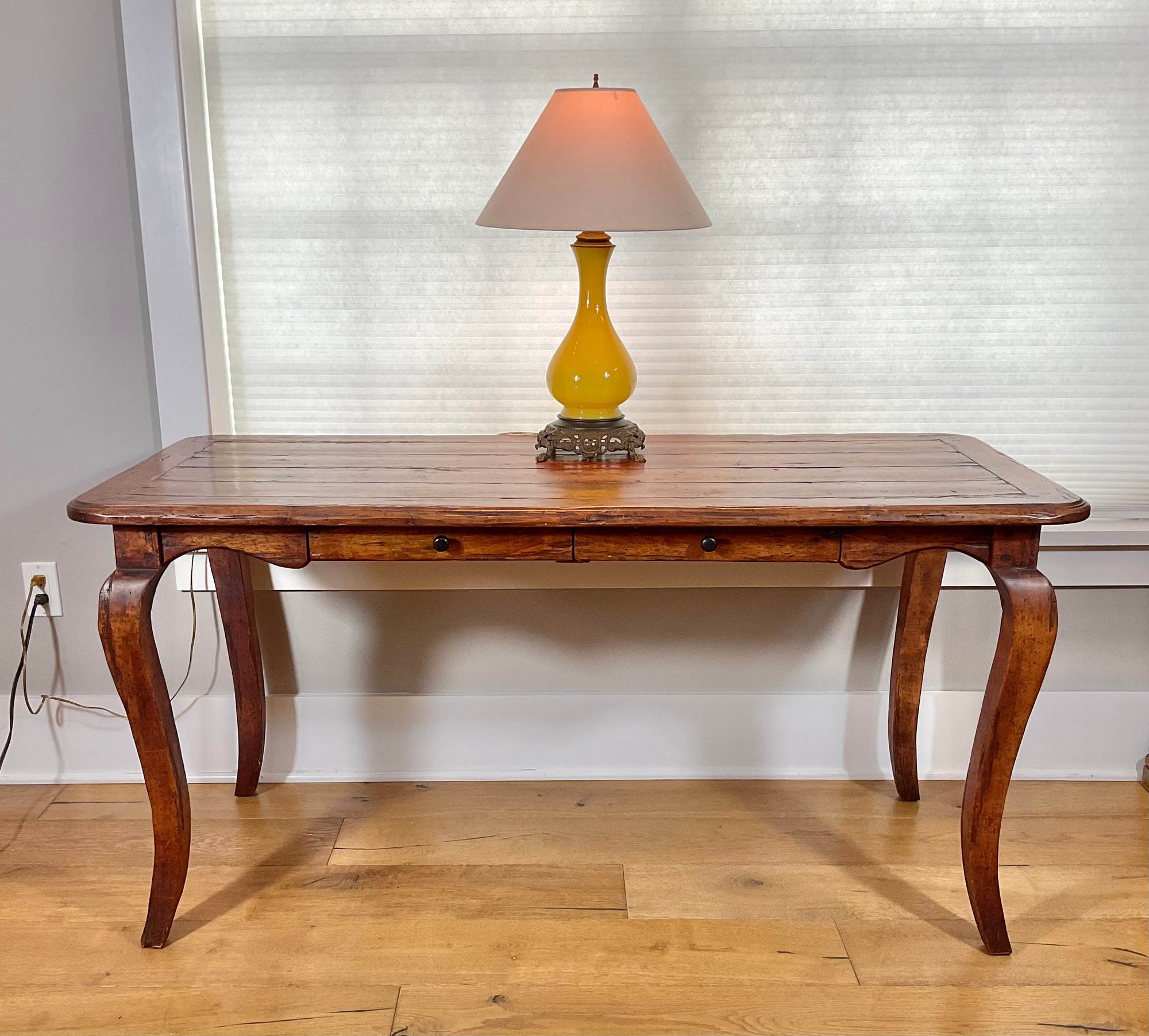 Labeled Bausman French Style Wood Table/ Computer Desk With 2 Drawers ...