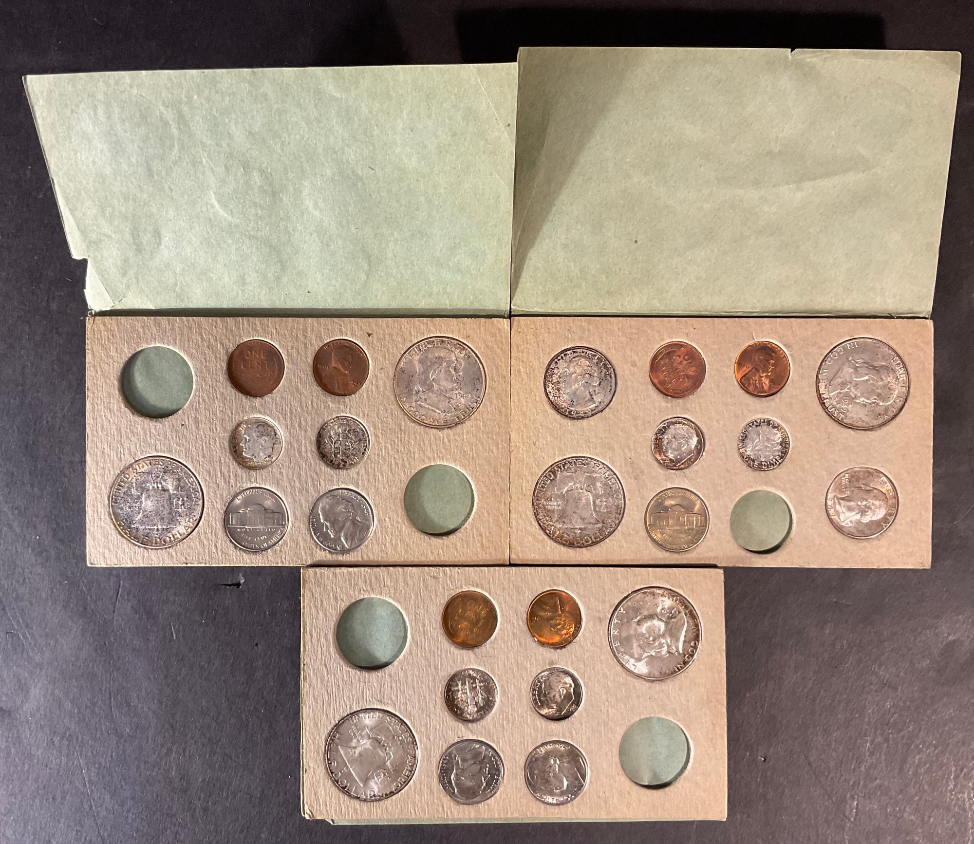 Three 1949 U S Silver Mint Sets Incomplete #12618 | Auctionninja.com
