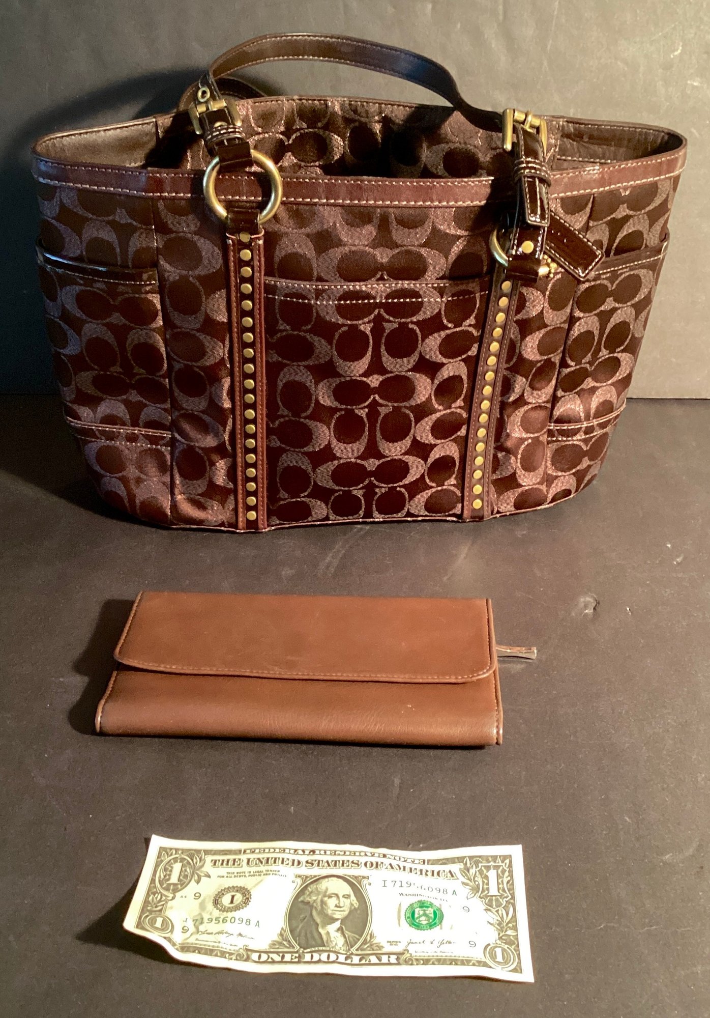 Coach Style Handbag And Additional Long Leather Woman's Wallet #13034 ...