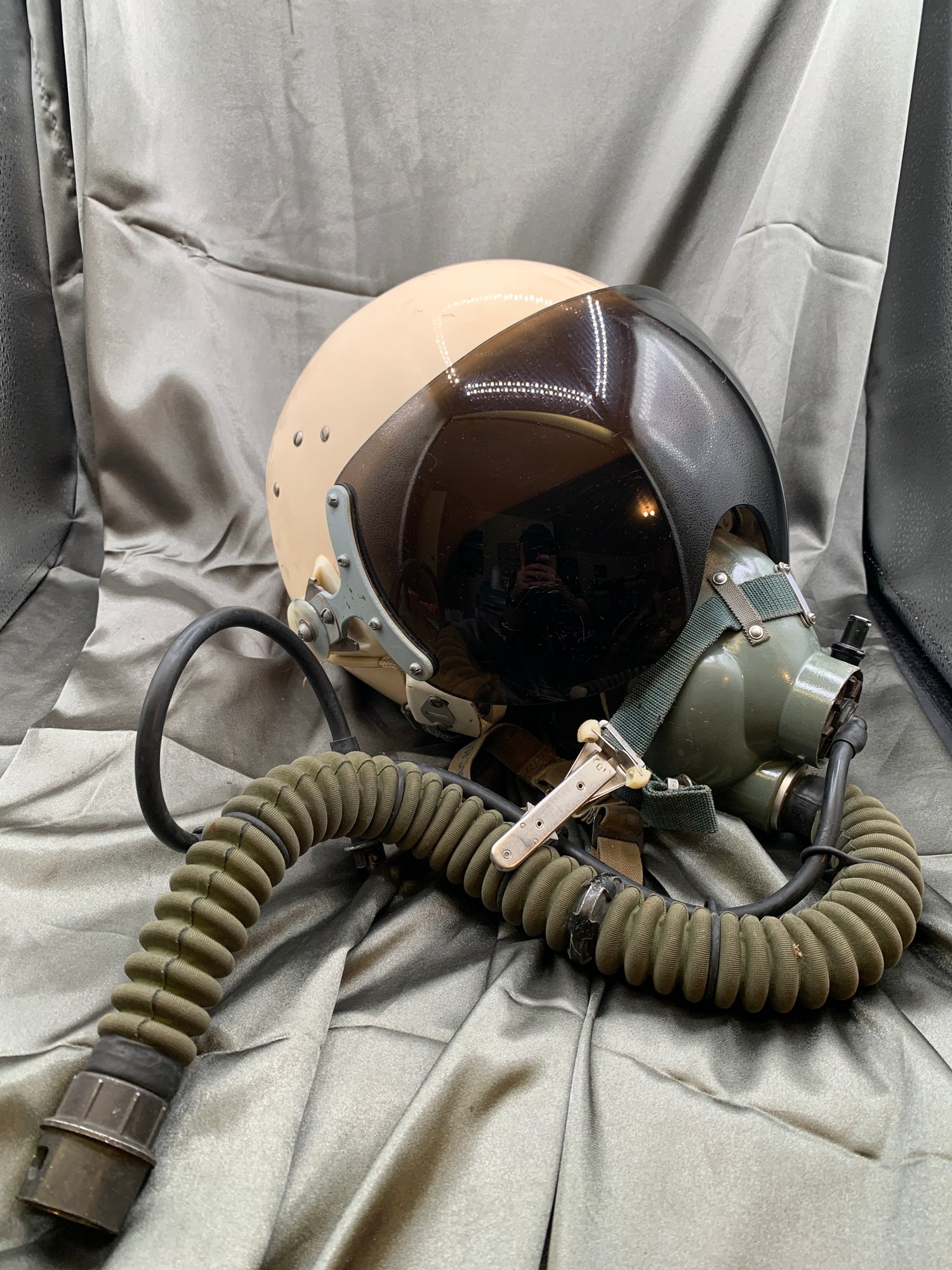 SOVIET ZSH-5 HELMET W/ OXYGEN MASK AND SPARE SUN SHADE #1536 ...
