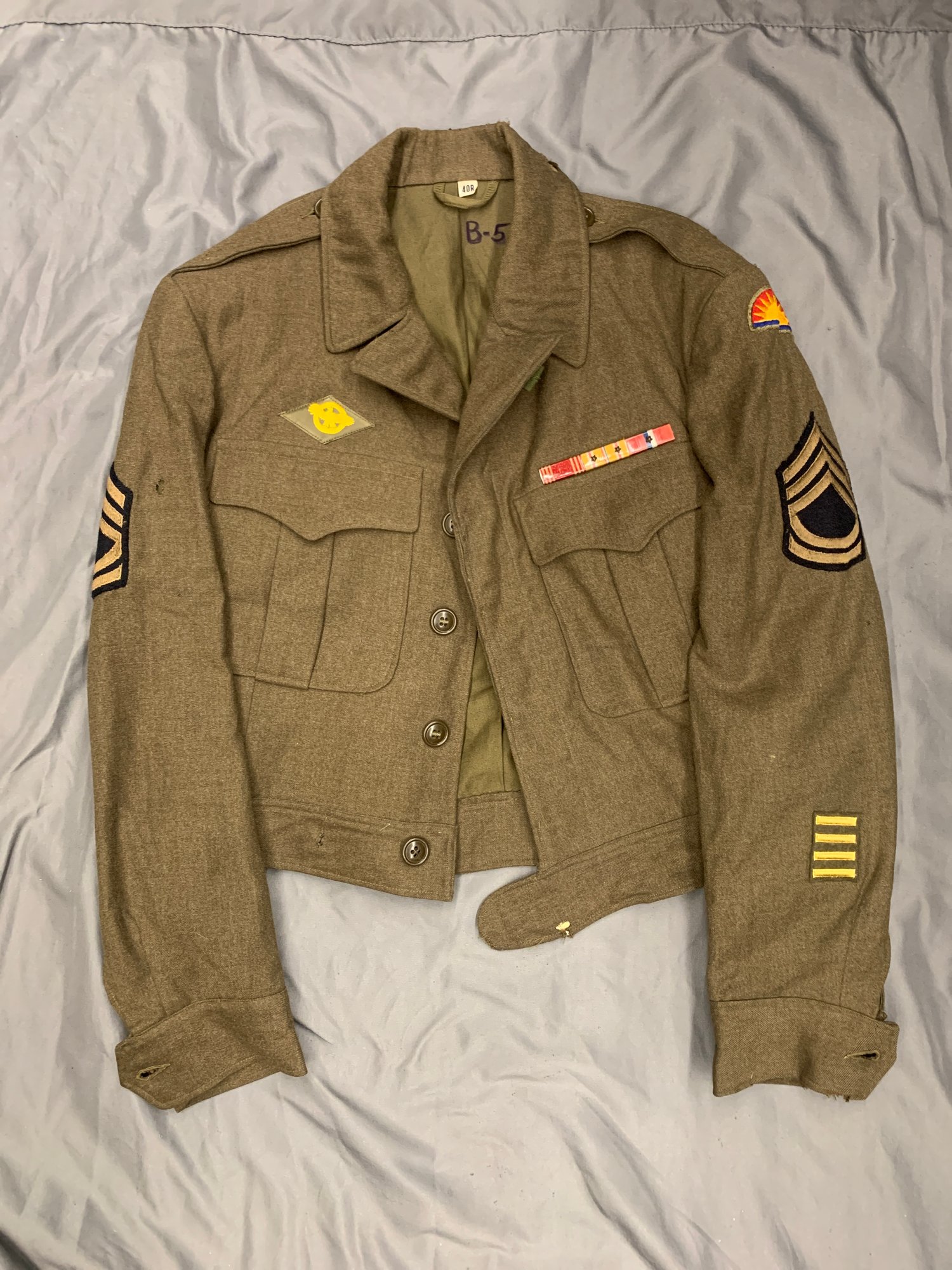 U.S. ARMY 41ST INFANTRY DIVISION IKE JACKET, WW2 #2428 | Auctionninja.com