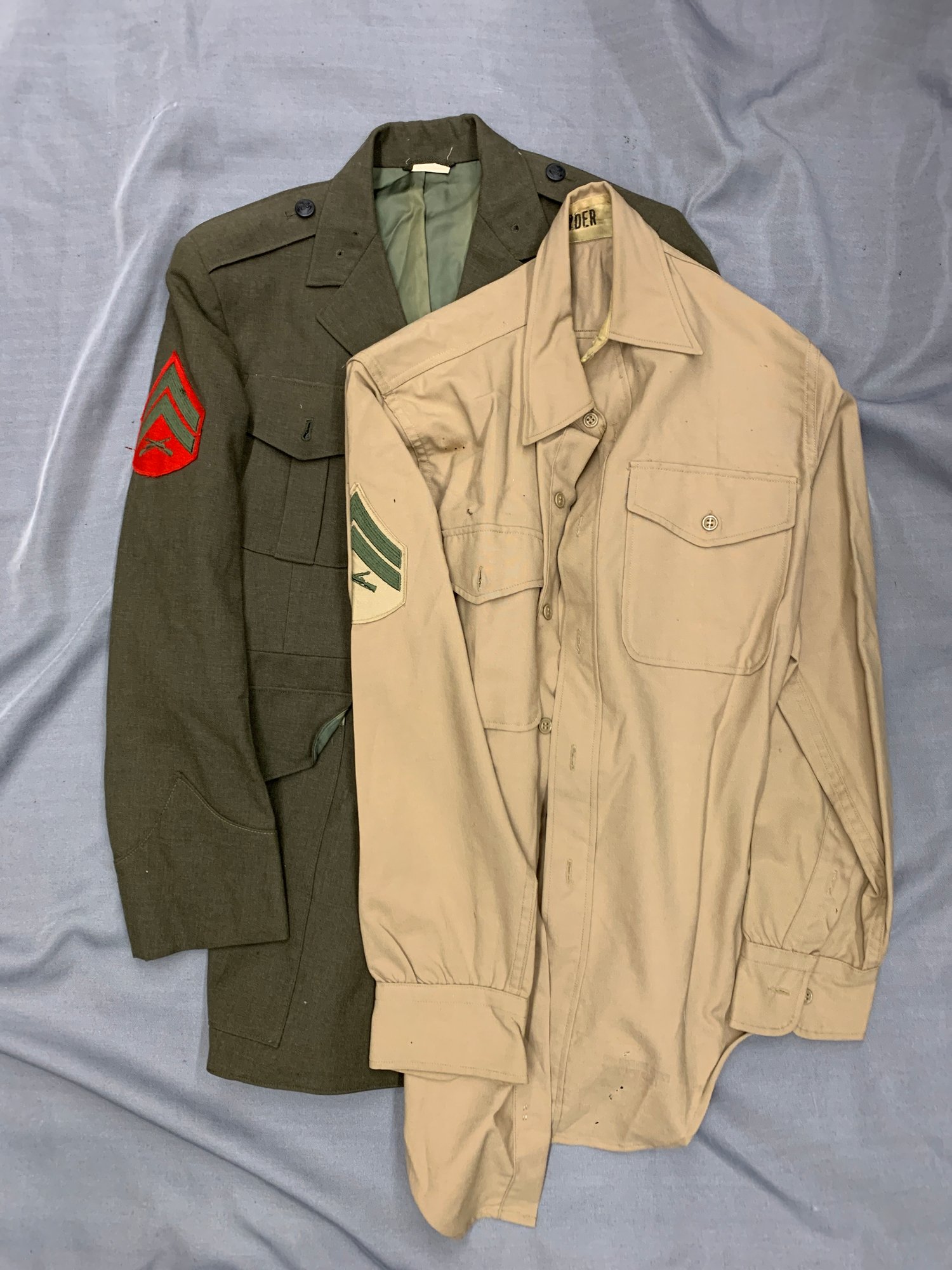U.S. MARINE CORPS SERVICE GREEN UNIFORM WITH TAN SHIRT #2474 ...