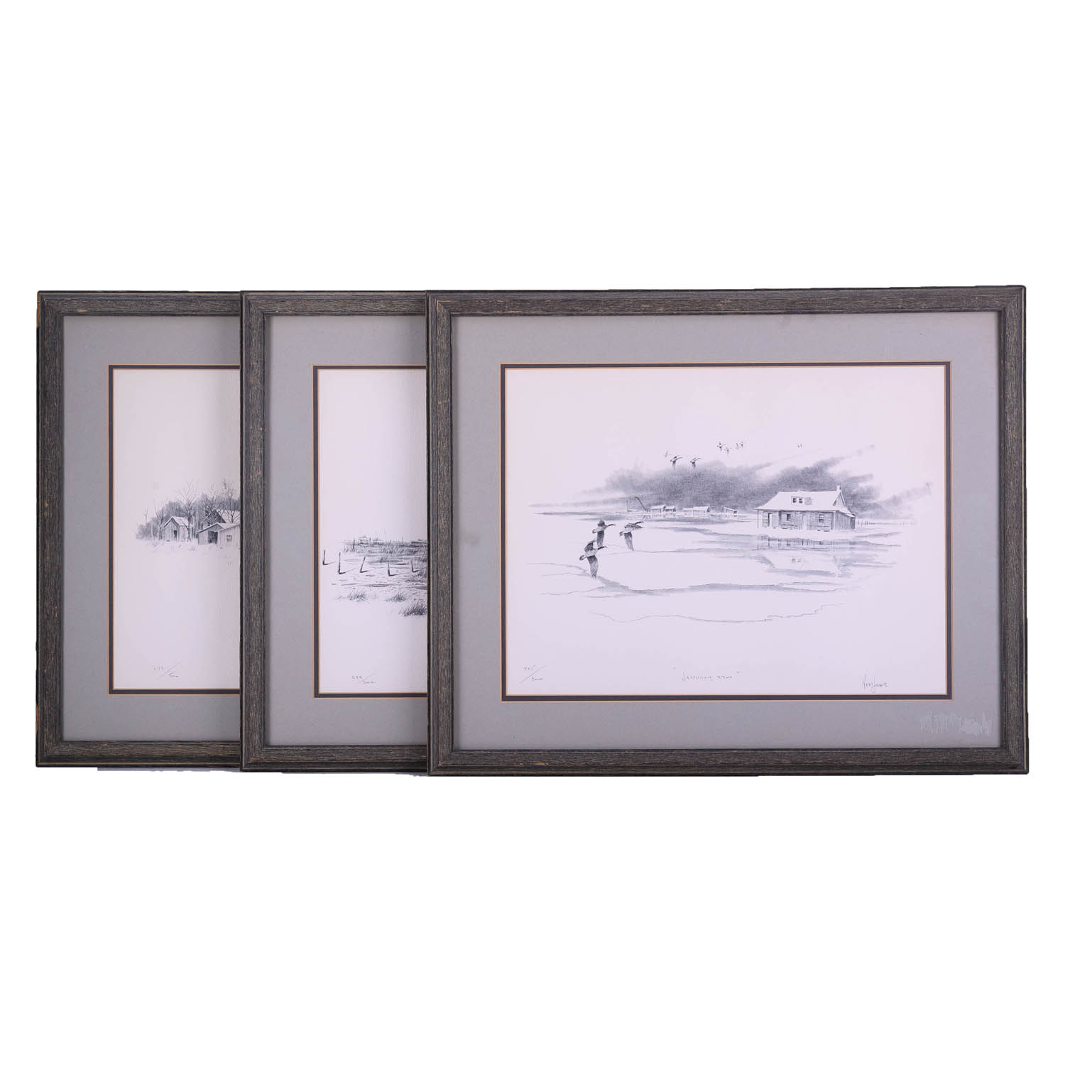 Vintage Set Of 3 Limited Edition Lithograph On Paper "Landscapes ...