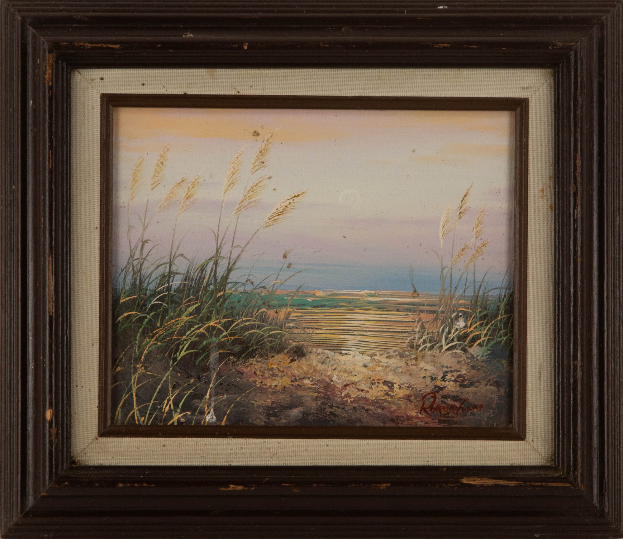 Landscape Oil On Canvas Rocky Fane"Golden Wave" #21213 | Auctionninja.com