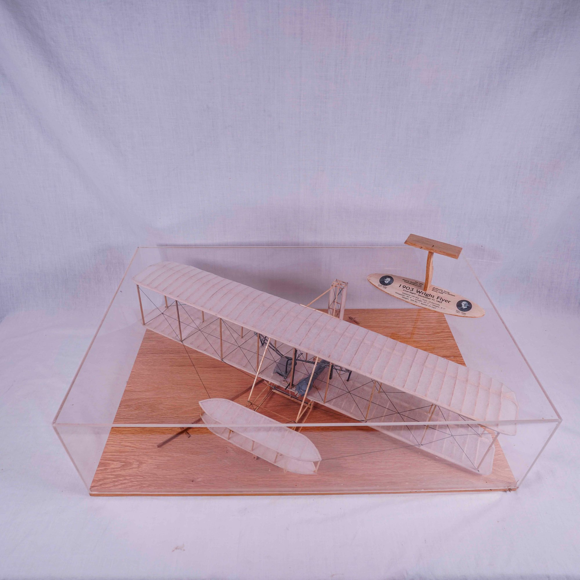 1903 Wright Flyer Balsa Wood Model 1:20 Scale W/Acrylic Case #1262 ...