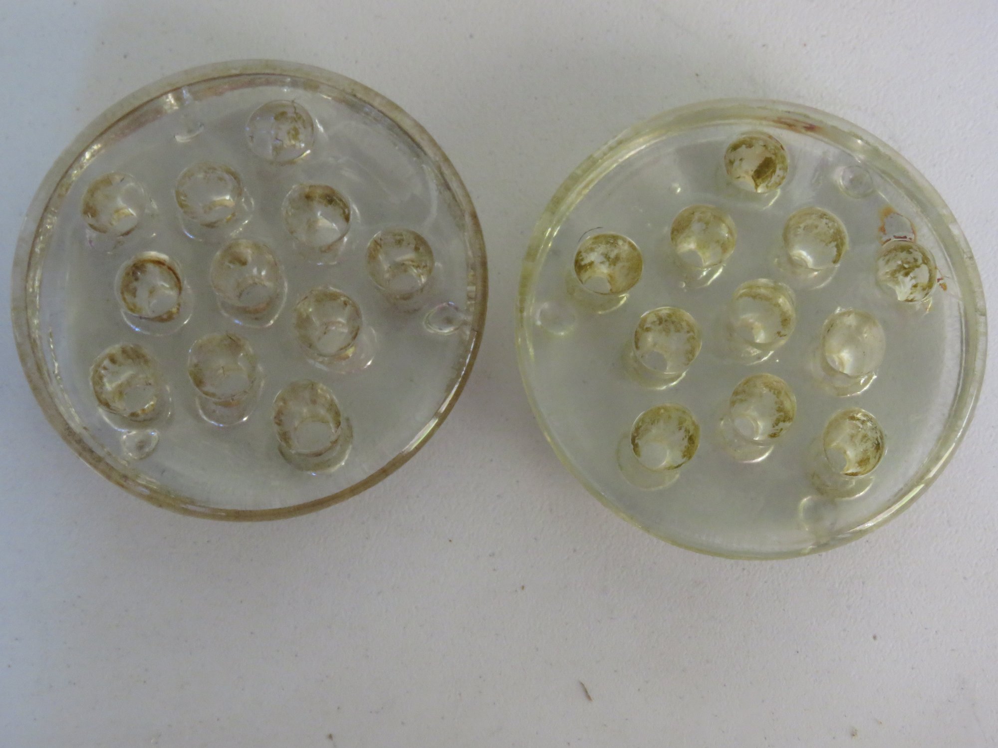 2 Vintage Glass Flower Frogs #3065 | Auctionninja.com