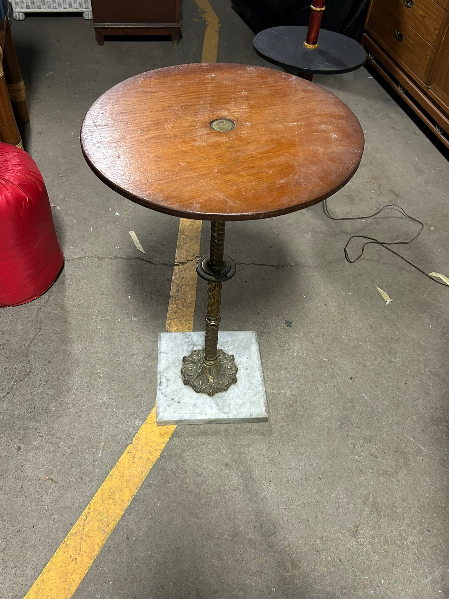 Small MCM Table With Stone Base #2561 | Auctionninja.com