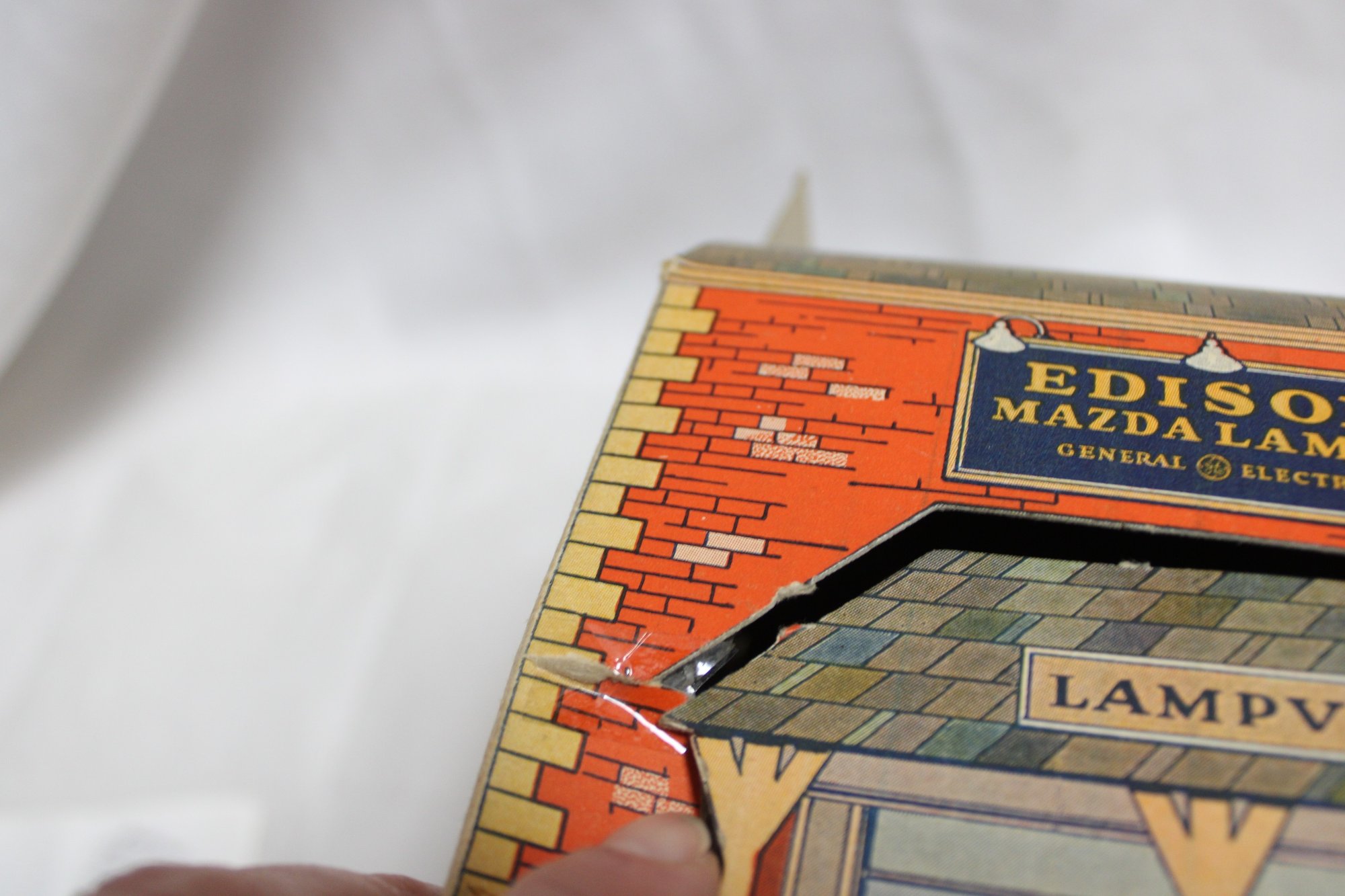 RARE HTF Vintage 1930 Edison Mazda Lamps Lampville Cardboard House ...
