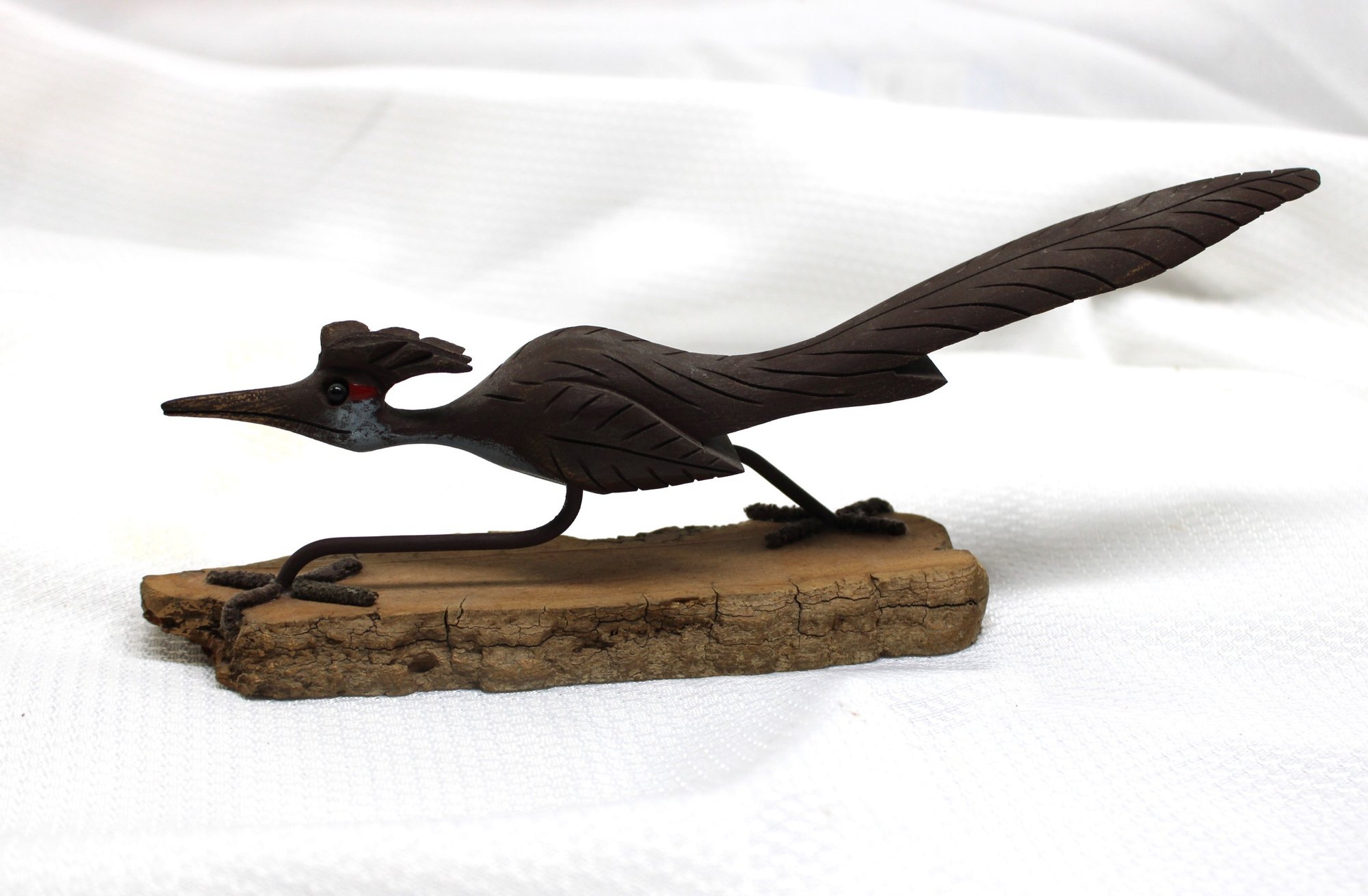 VINTAGE WOOD CARVED ROAD RUNNER BY FATHER HENRY MILLER #13401 ...