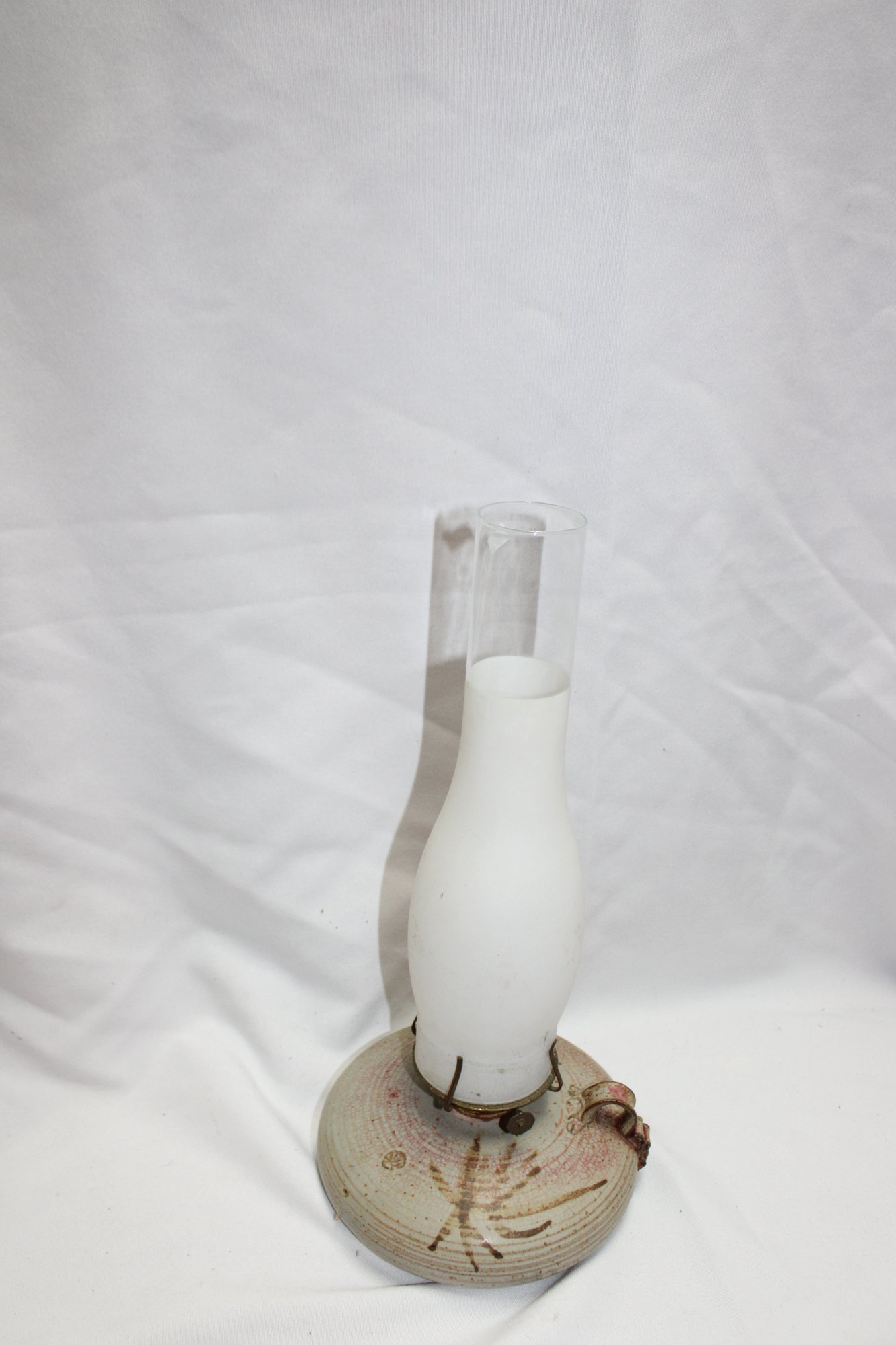 Signed Ceramic Hurricane Lamp #8780 | Auctionninja.com