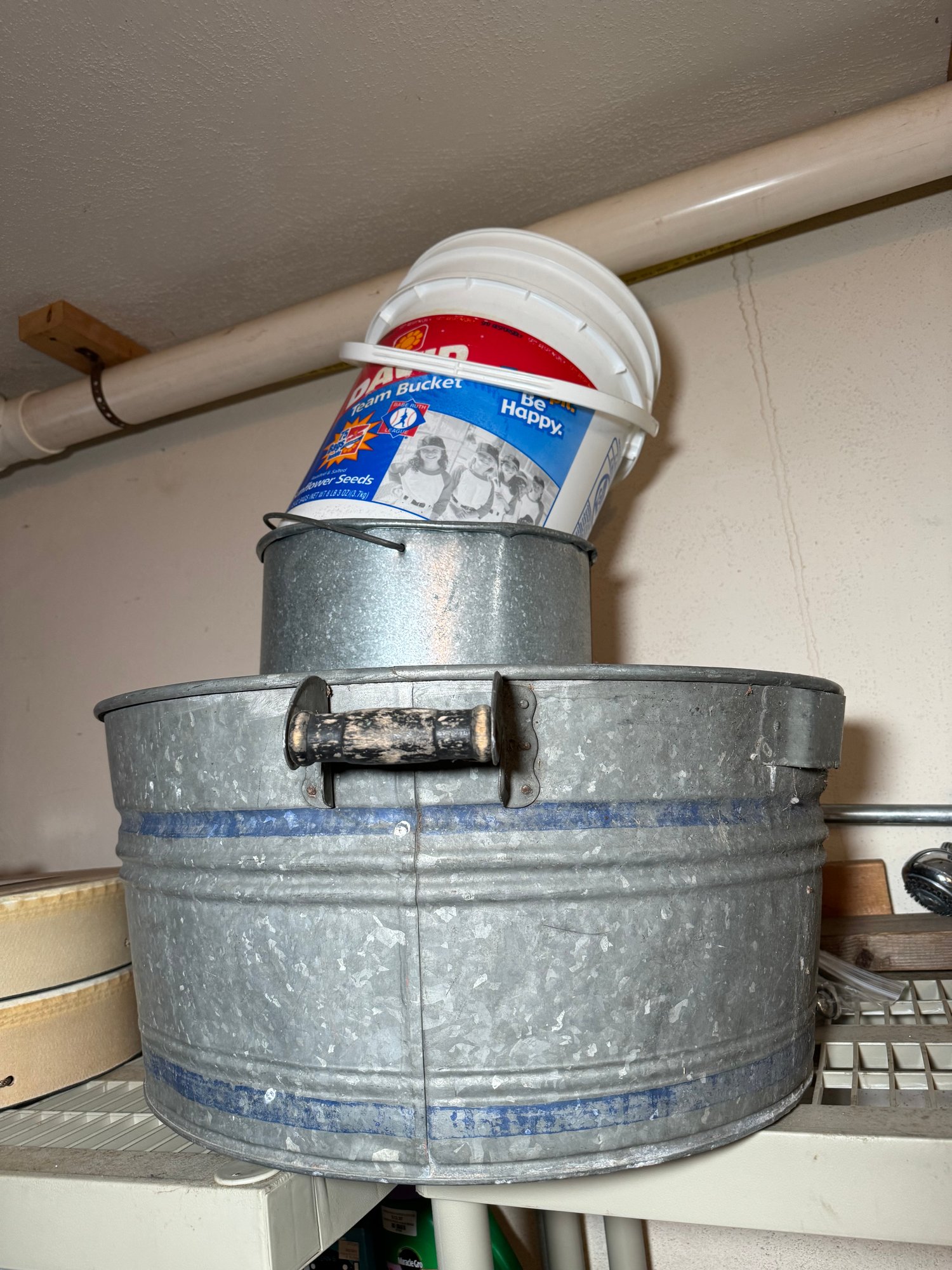 Pair Of Galvanized Metal Storage Buckets (G) #20449 | Auctionninja.com