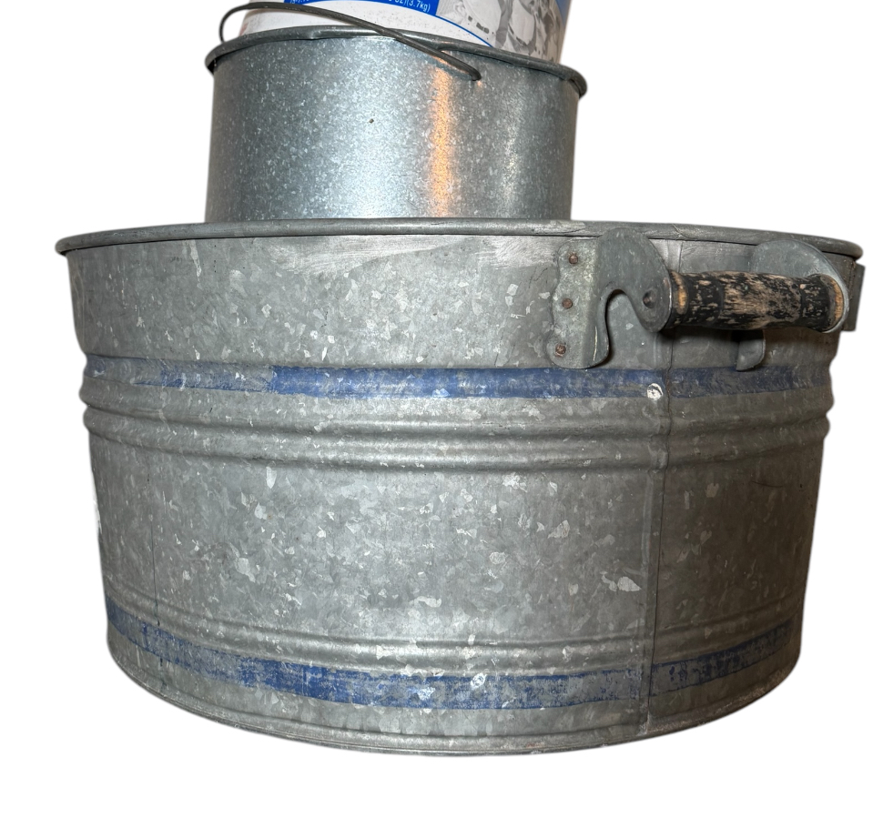 Pair Of Galvanized Metal Storage Buckets (G) #20449 | Auctionninja.com